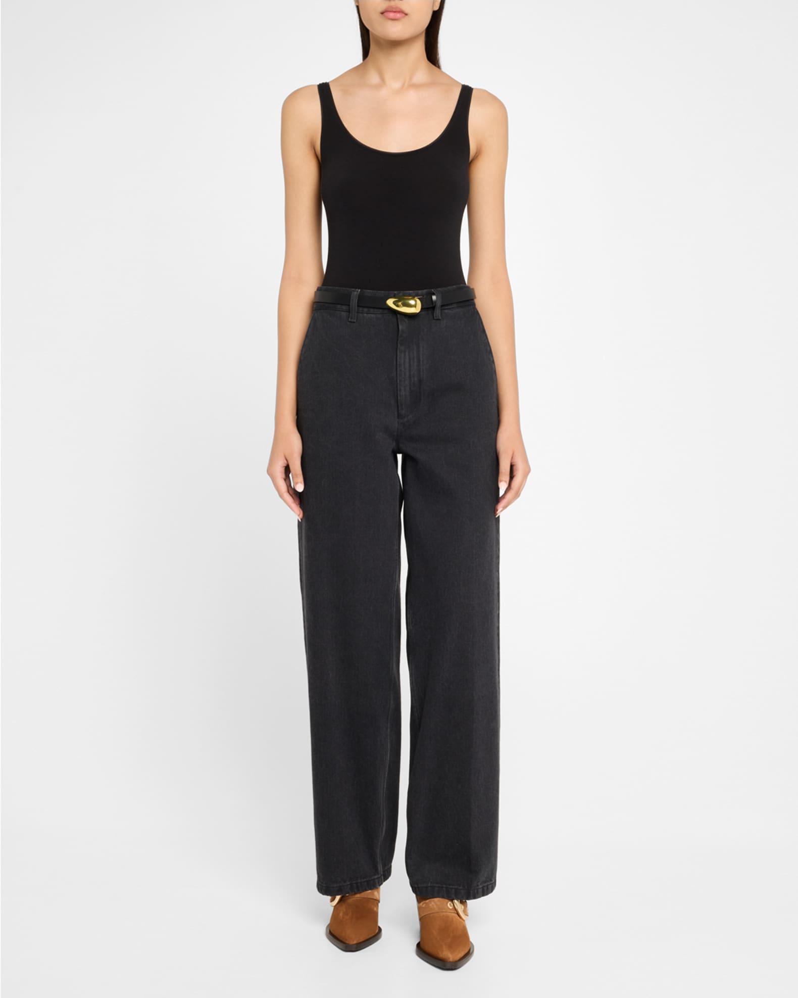 Stuart Weitzman Maven Suede Buckle Western Mules | Neiman Marcus