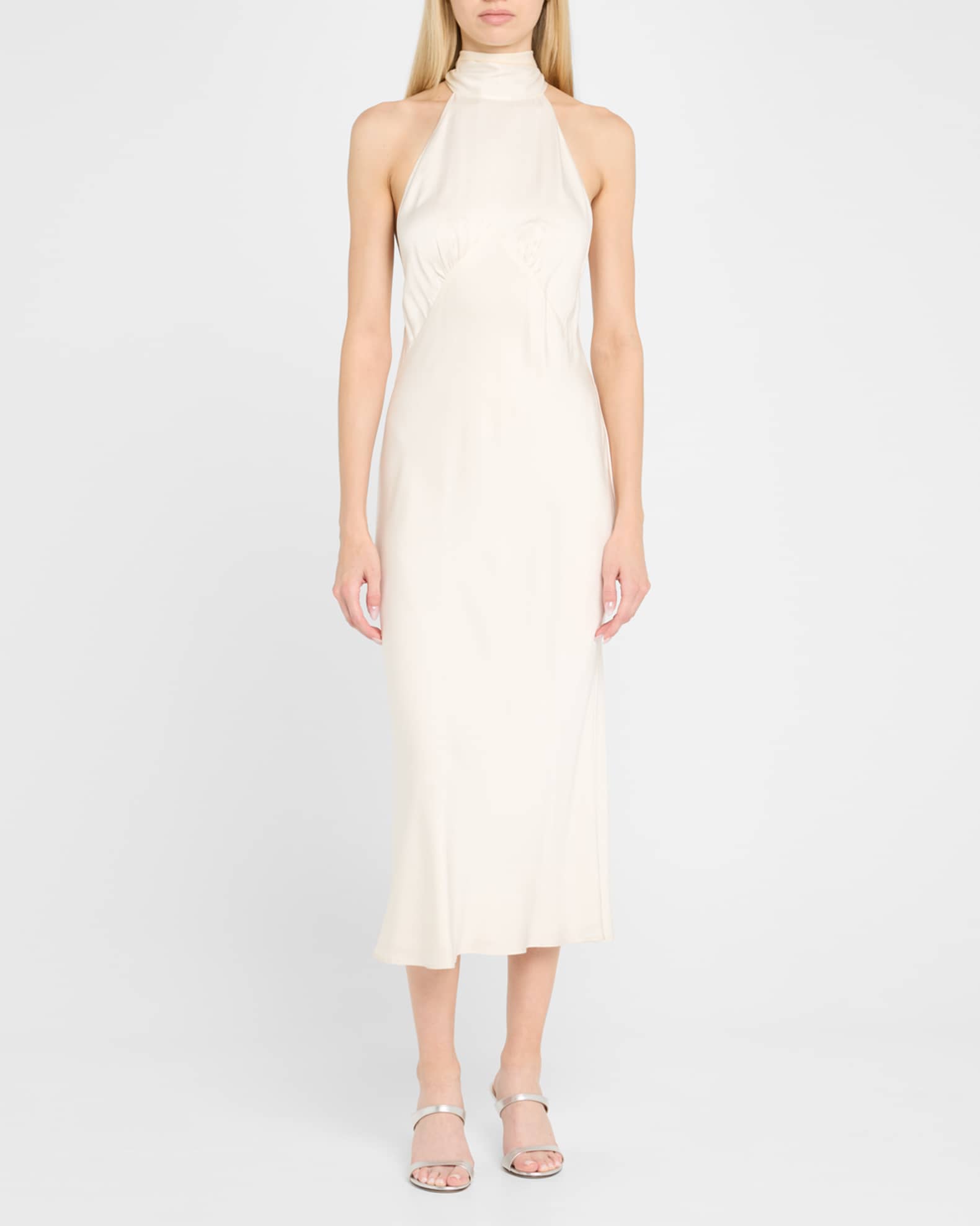 Stuart Weitzman Nudist Metallic Dual-Band Slide Sandals | Neiman Marcus