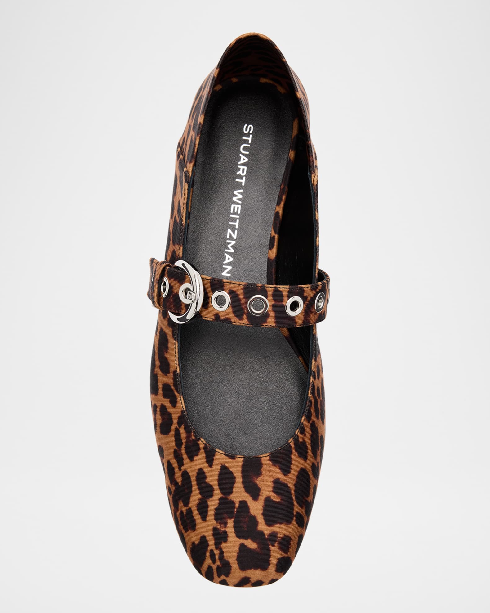 Stuart Weitzman Supermoto Leopard Mary Jane Ballerina Flats | Neiman Marcus