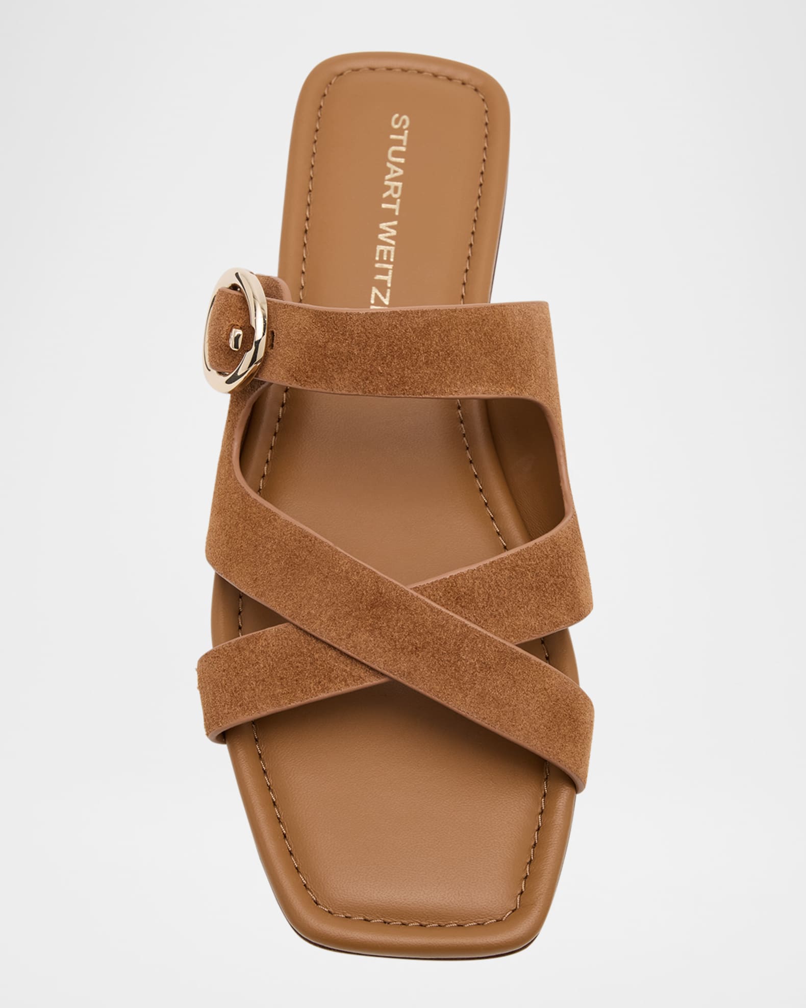 Stuart Weitzman Villa Suede Slide Sandals | Neiman Marcus