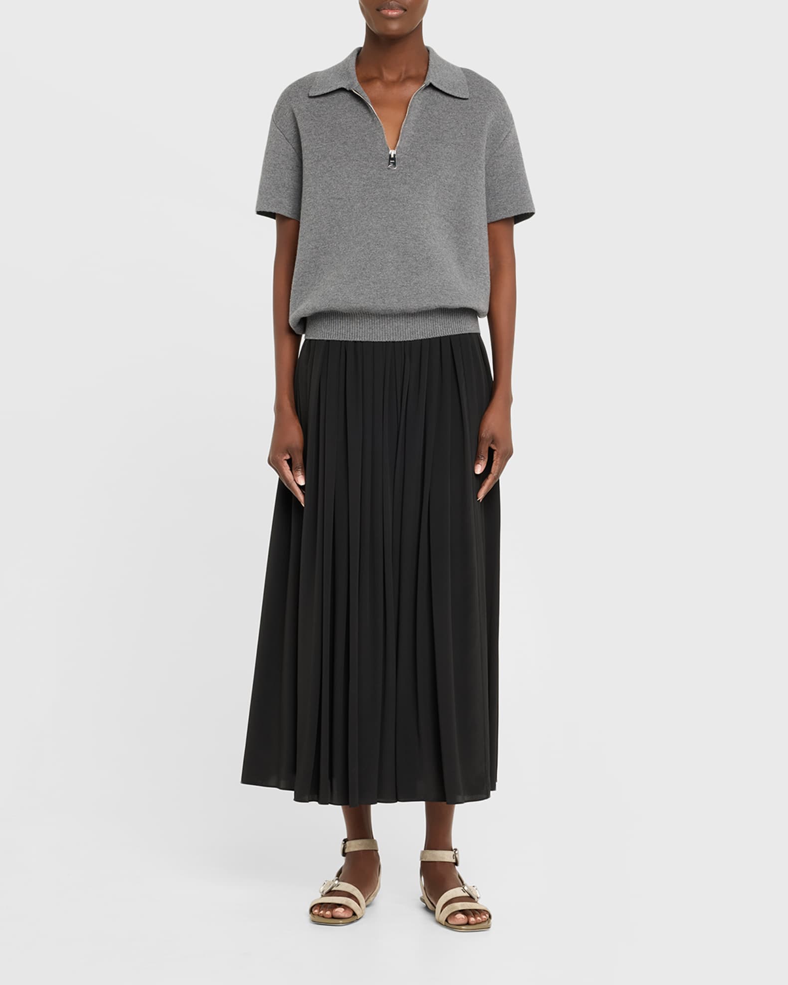Stuart Weitzman Maven Suede Buckle Flat Sandals | Neiman Marcus