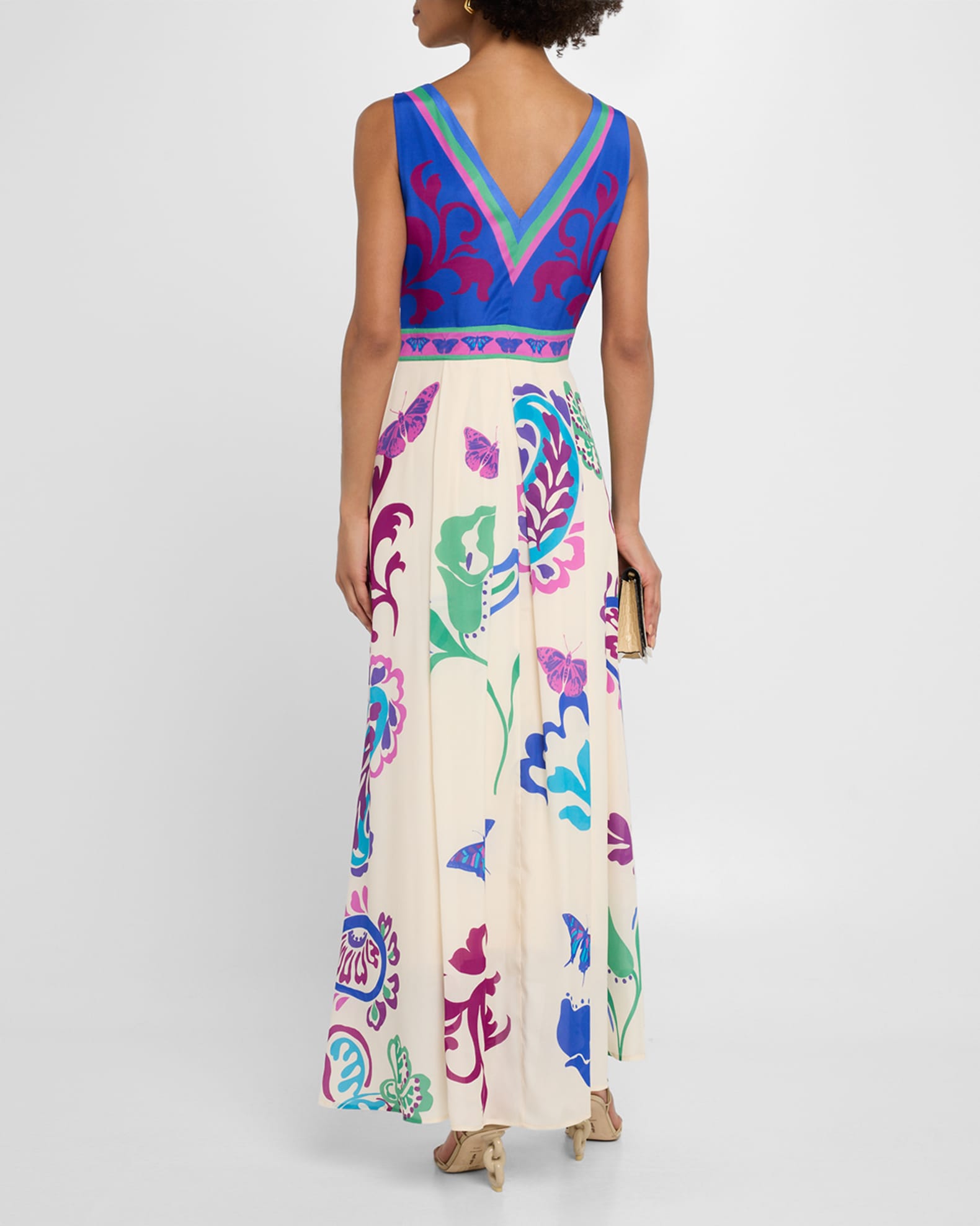Johnny Was Lottie Sleeveless Floral-Print Maxi Dress | Neiman Marcus