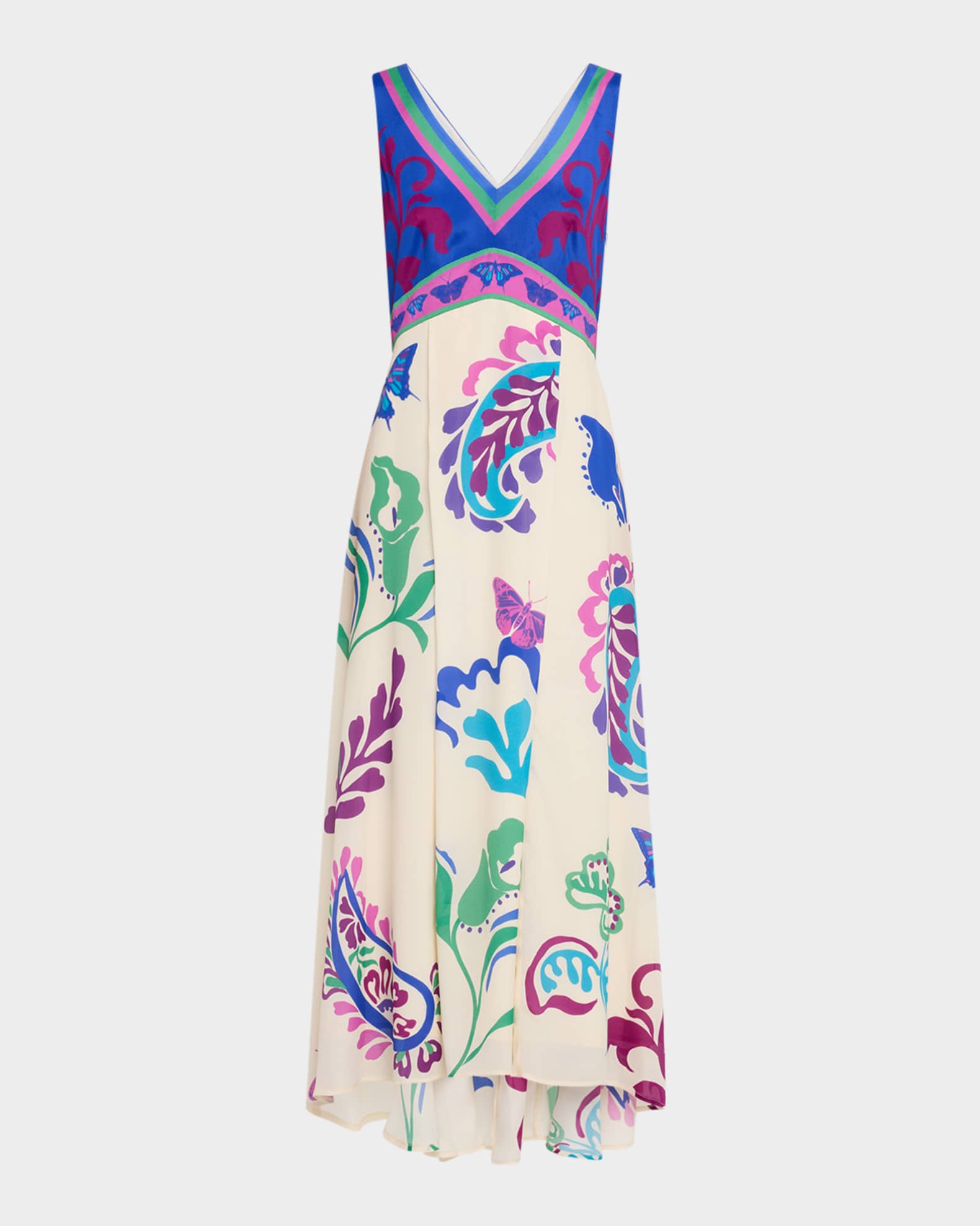 Johnny Was Lottie Sleeveless Floral-Print Maxi Dress | Neiman Marcus