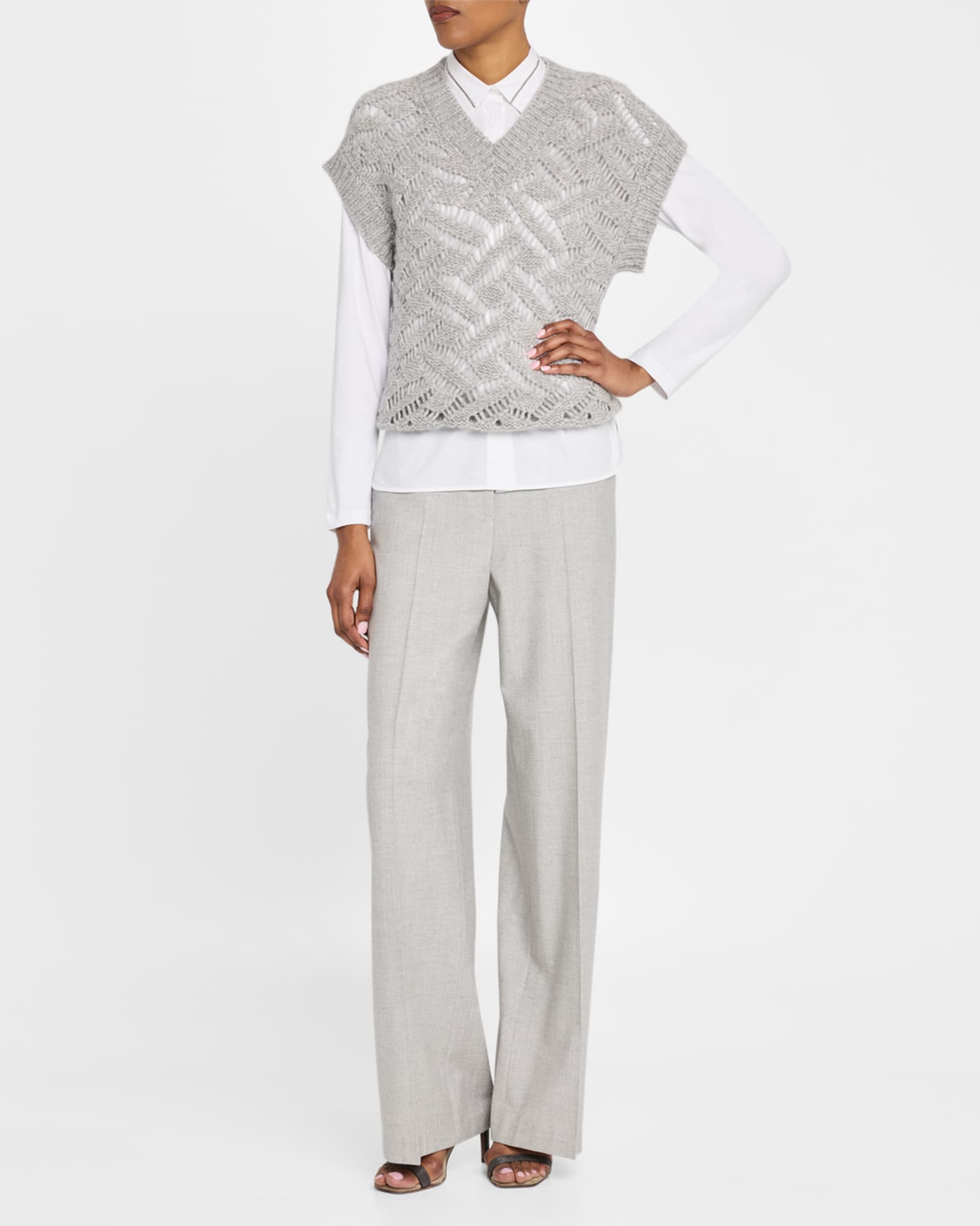Peserico Punto Luce Stretch Cotton Shirt | Neiman Marcus