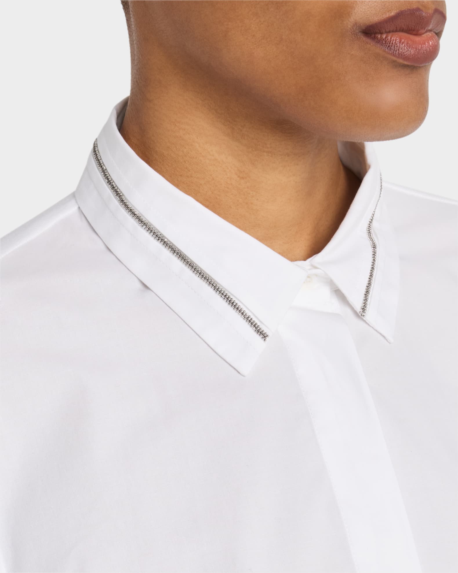 Peserico Punto Luce Stretch Cotton Shirt | Neiman Marcus