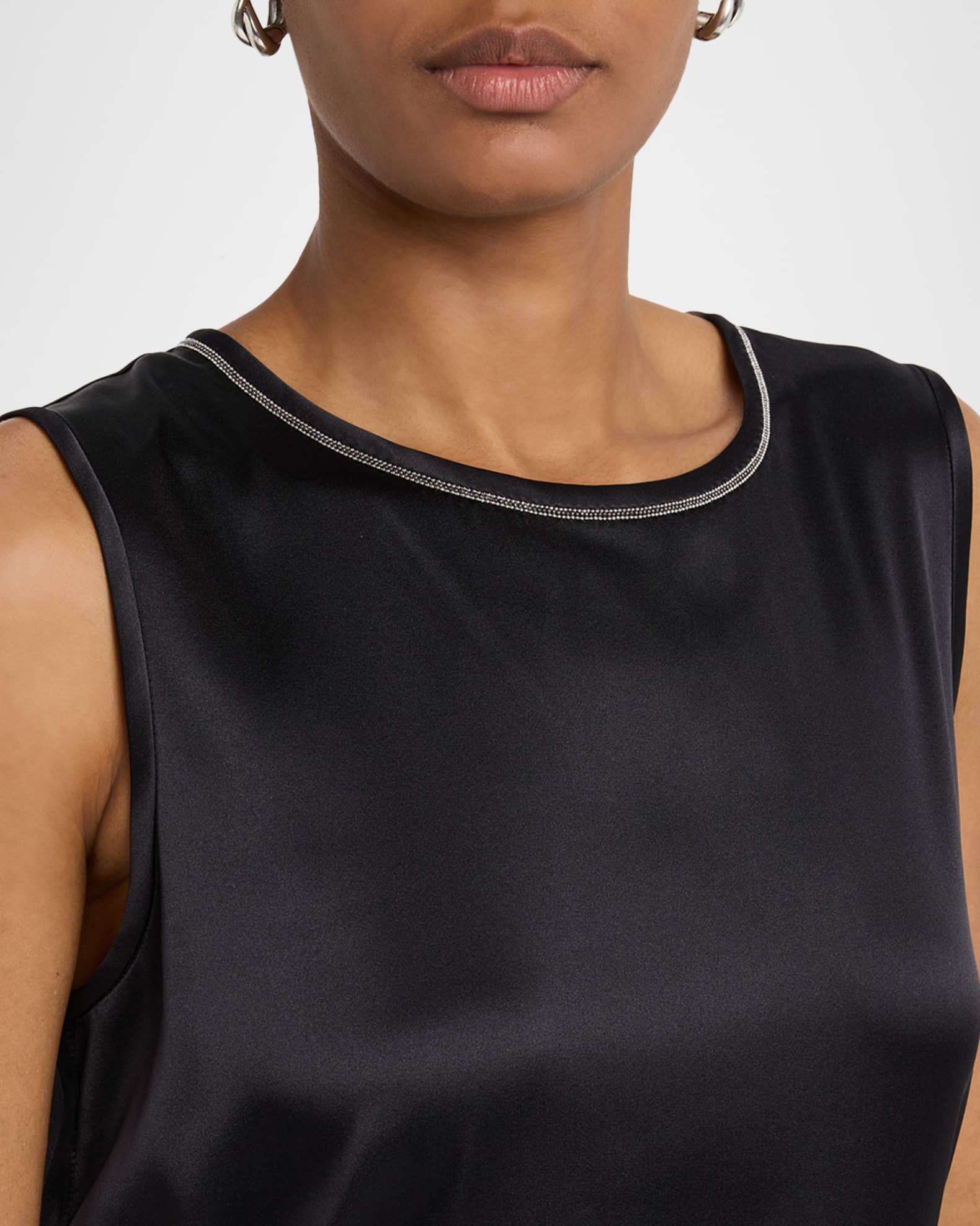 Peserico Sleeveless Punto Luce Crewneck Top | Neiman Marcus