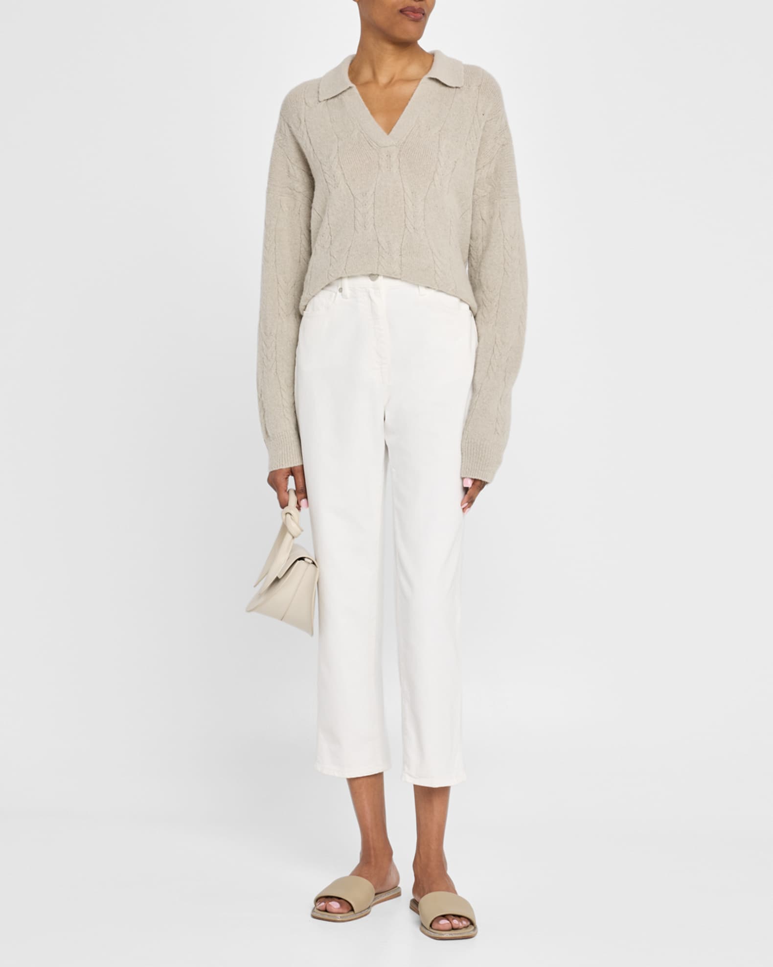 Peserico High-Rise Denim Capri Pants | Neiman Marcus