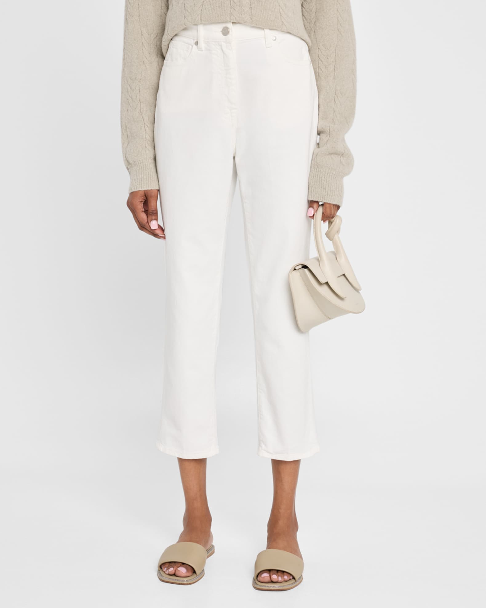 Peserico High-Rise Denim Capri Pants | Neiman Marcus