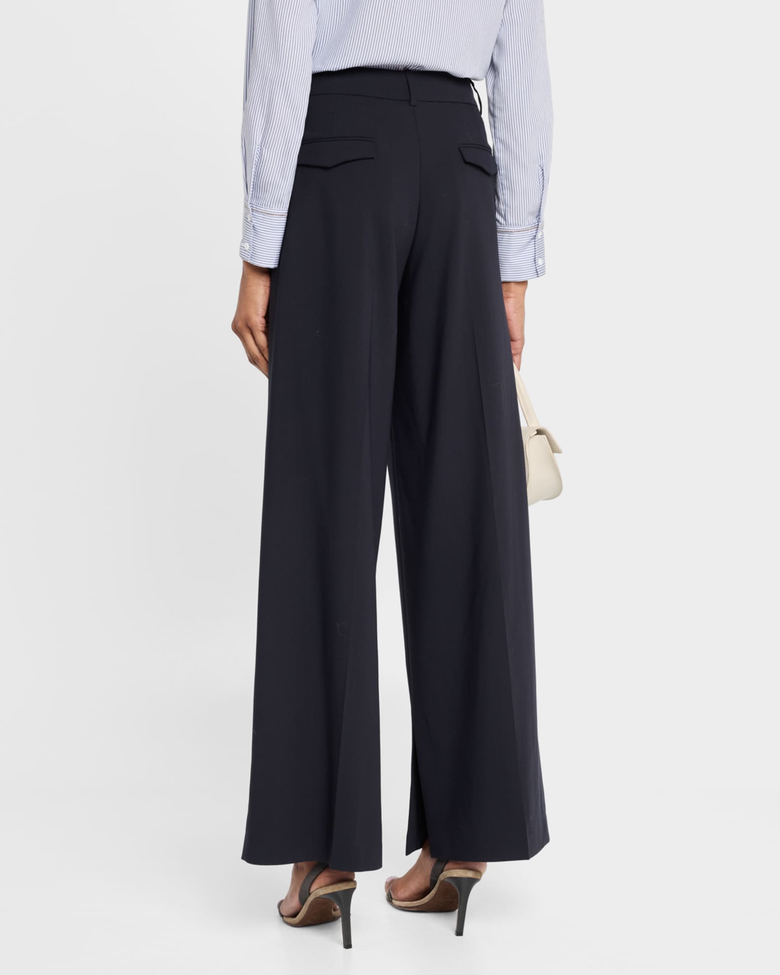 Peserico Wide-Leg Side Slit Pants | Neiman Marcus