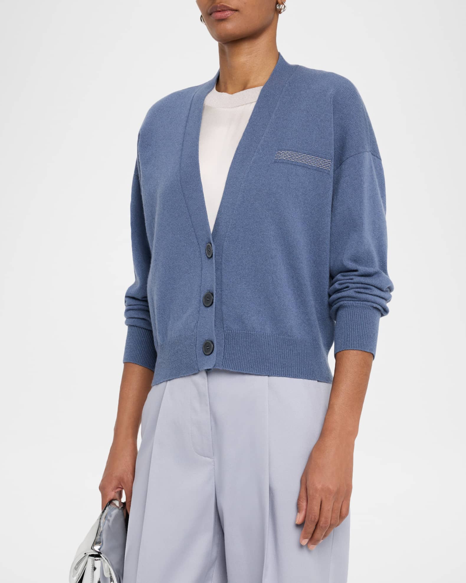 Peserico Punto Luce Button-Down Knit Cardigan | Neiman Marcus