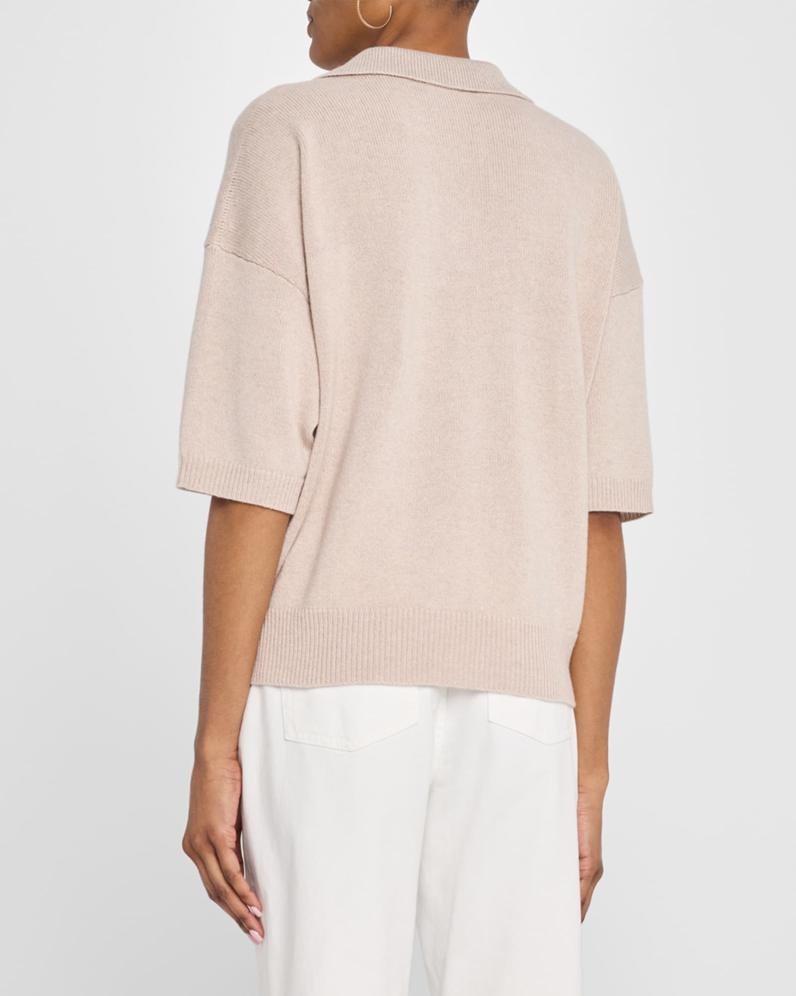 Peserico Punto Luce Wool-Cashmere Polo Sweater | Neiman Marcus