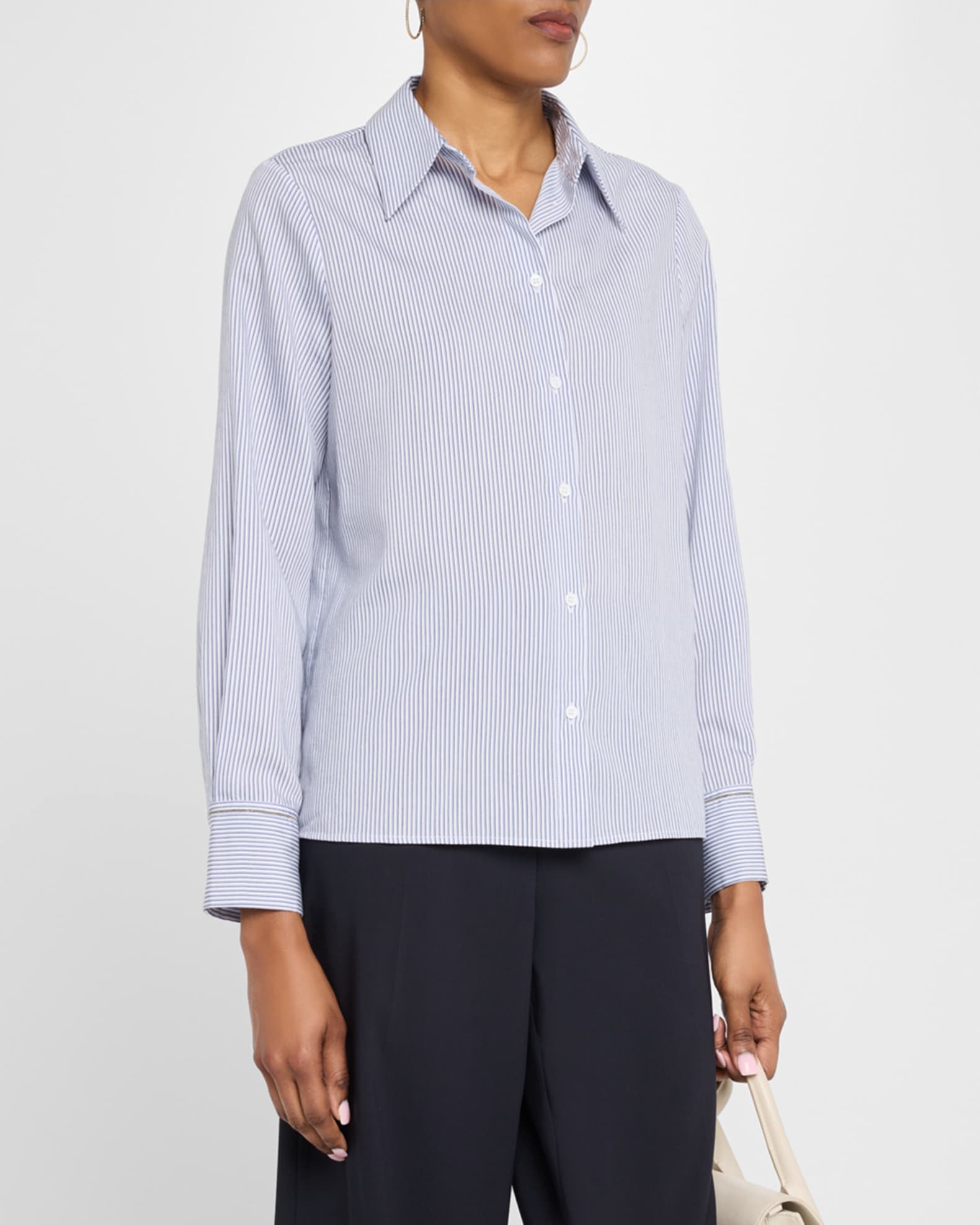 Peserico Striped Punto Luce Button-Down Shirt | Neiman Marcus