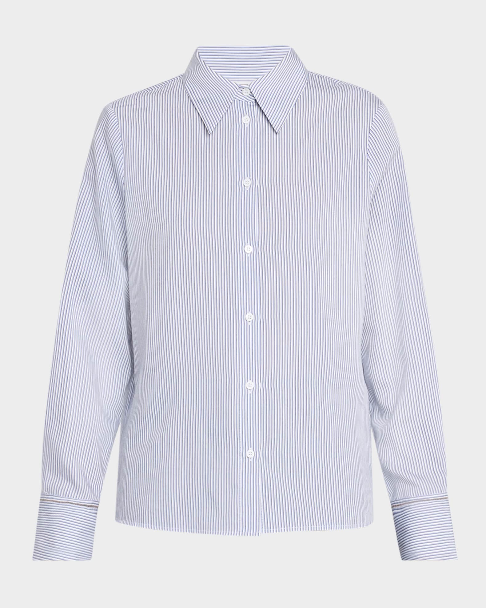 Peserico Striped Punto Luce Button-Down Shirt | Neiman Marcus