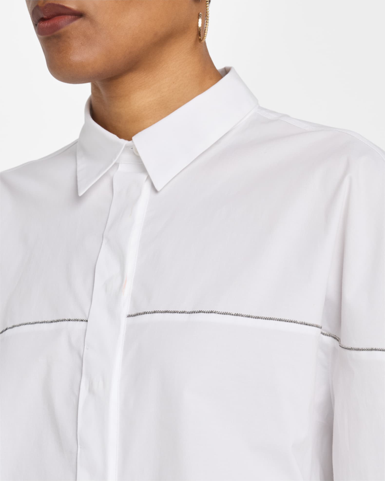 Peserico Punto Luce Boxy Stretch Cotton Shirt | Neiman Marcus