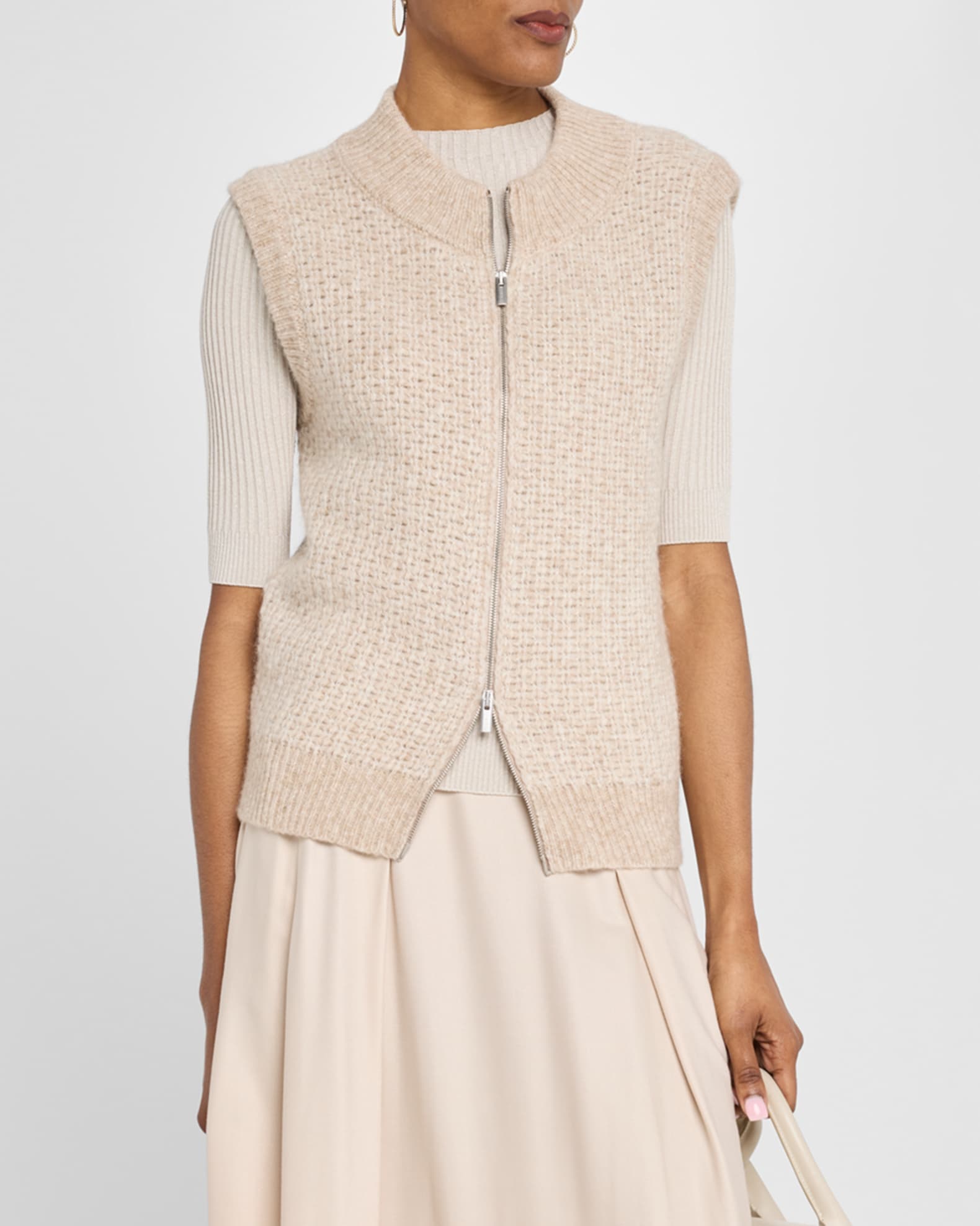 Peserico Full-Zip Knit Vest | Neiman Marcus