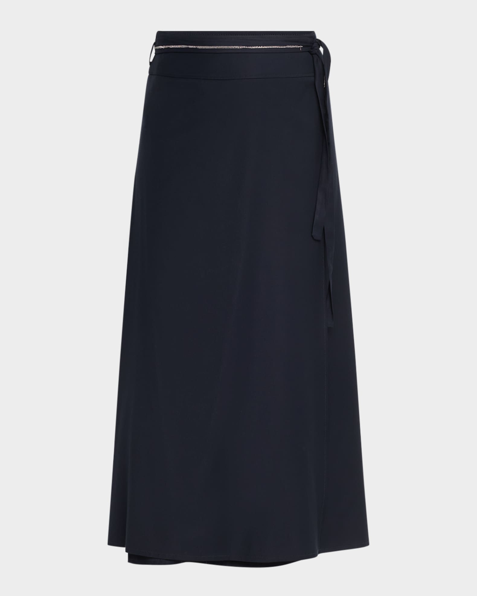 Peserico Punto Luce Tie-Waist Midi Skirt | Neiman Marcus