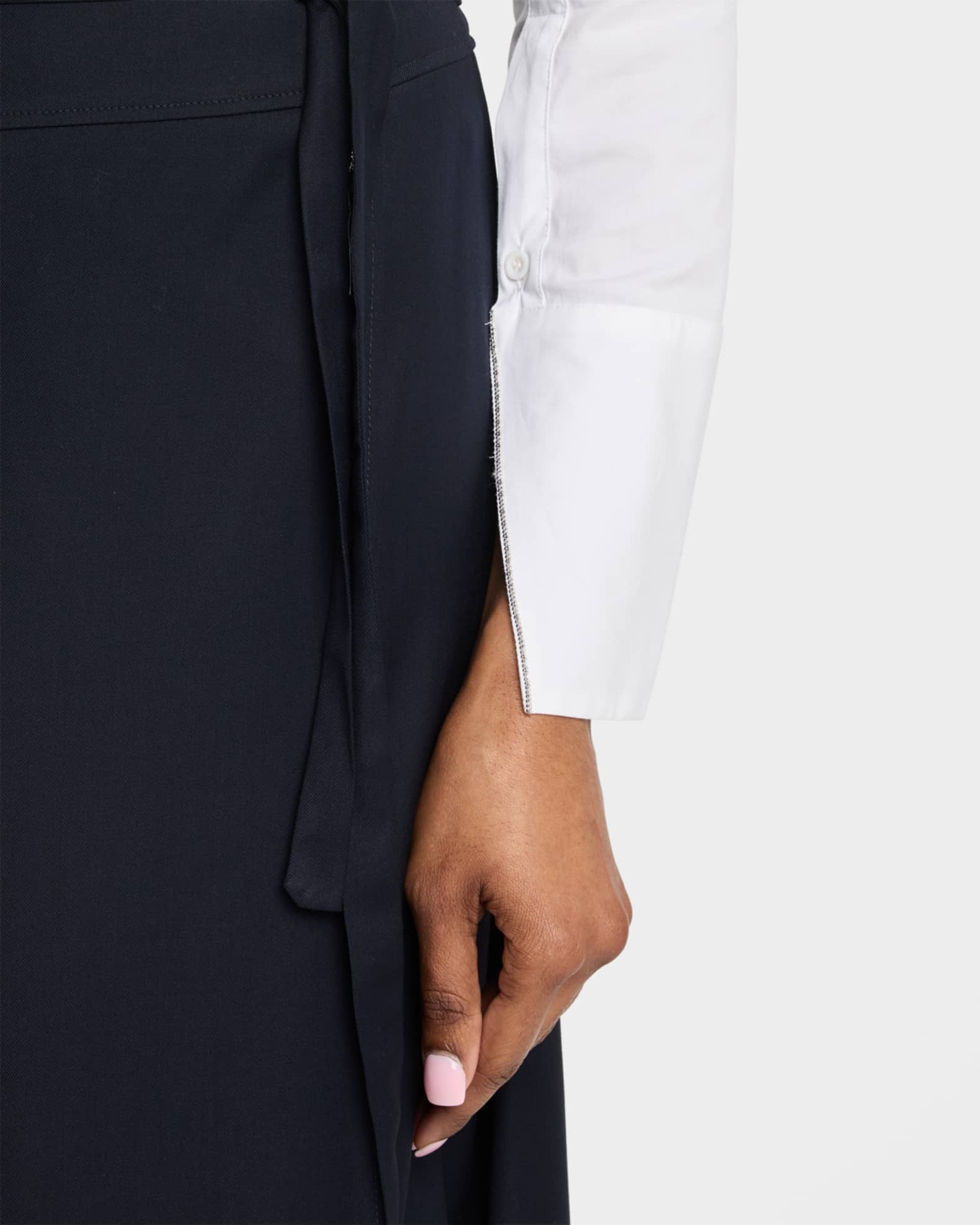 Peserico Punto Luce Tie-Waist Midi Skirt | Neiman Marcus