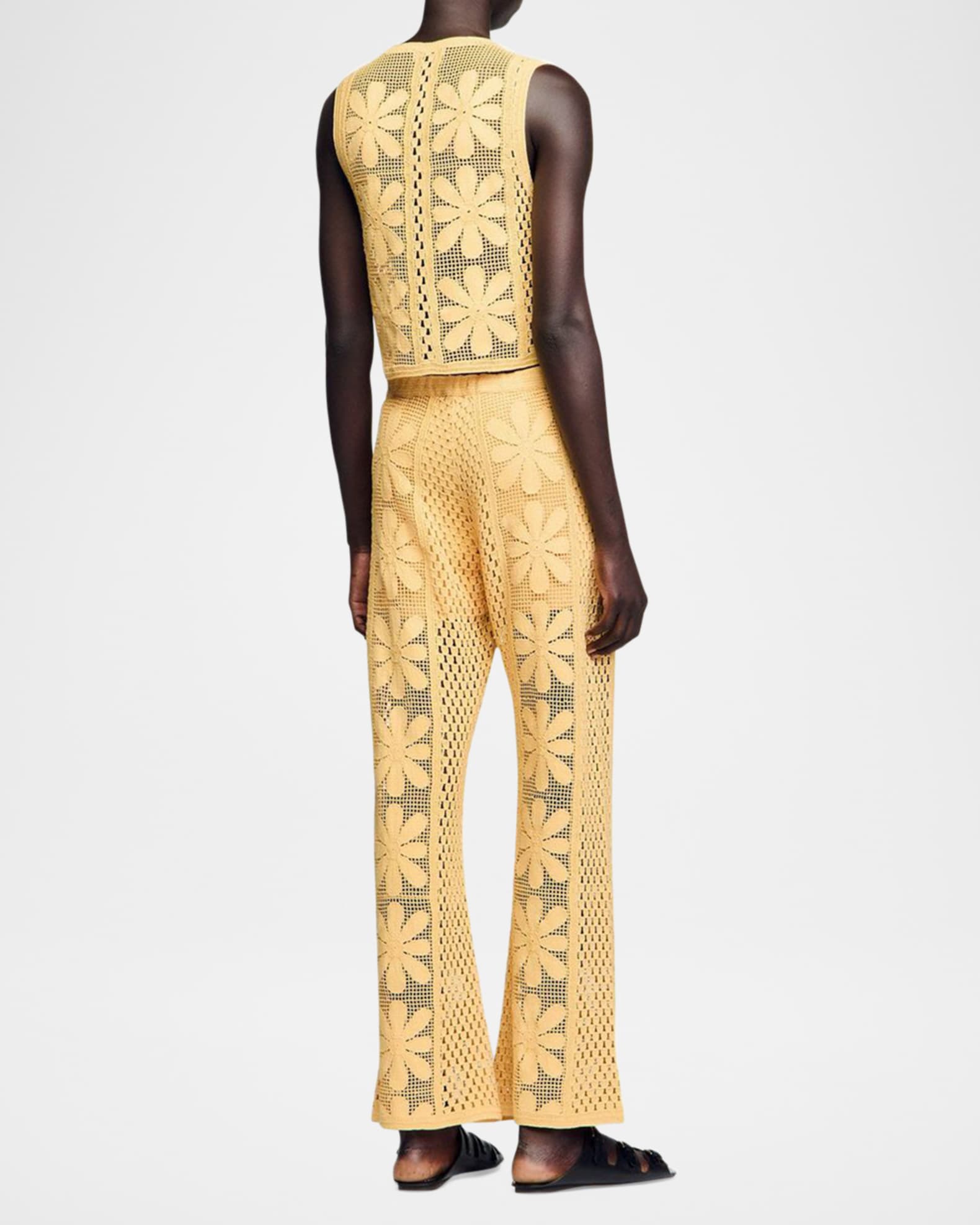 Sandro Loupie Floral Crochet Pants | Neiman Marcus