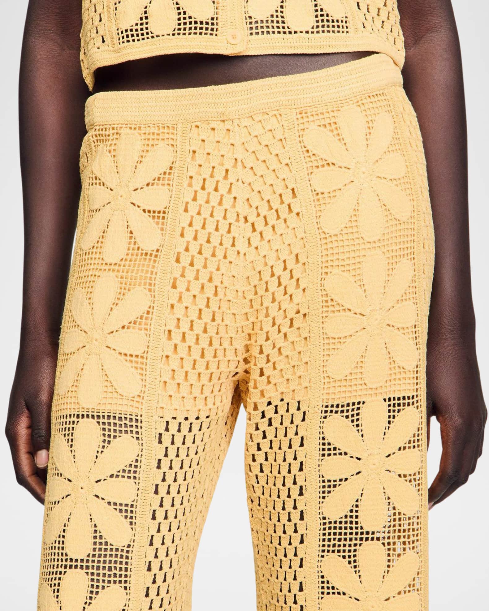 Sandro Loupie Floral Crochet Pants | Neiman Marcus