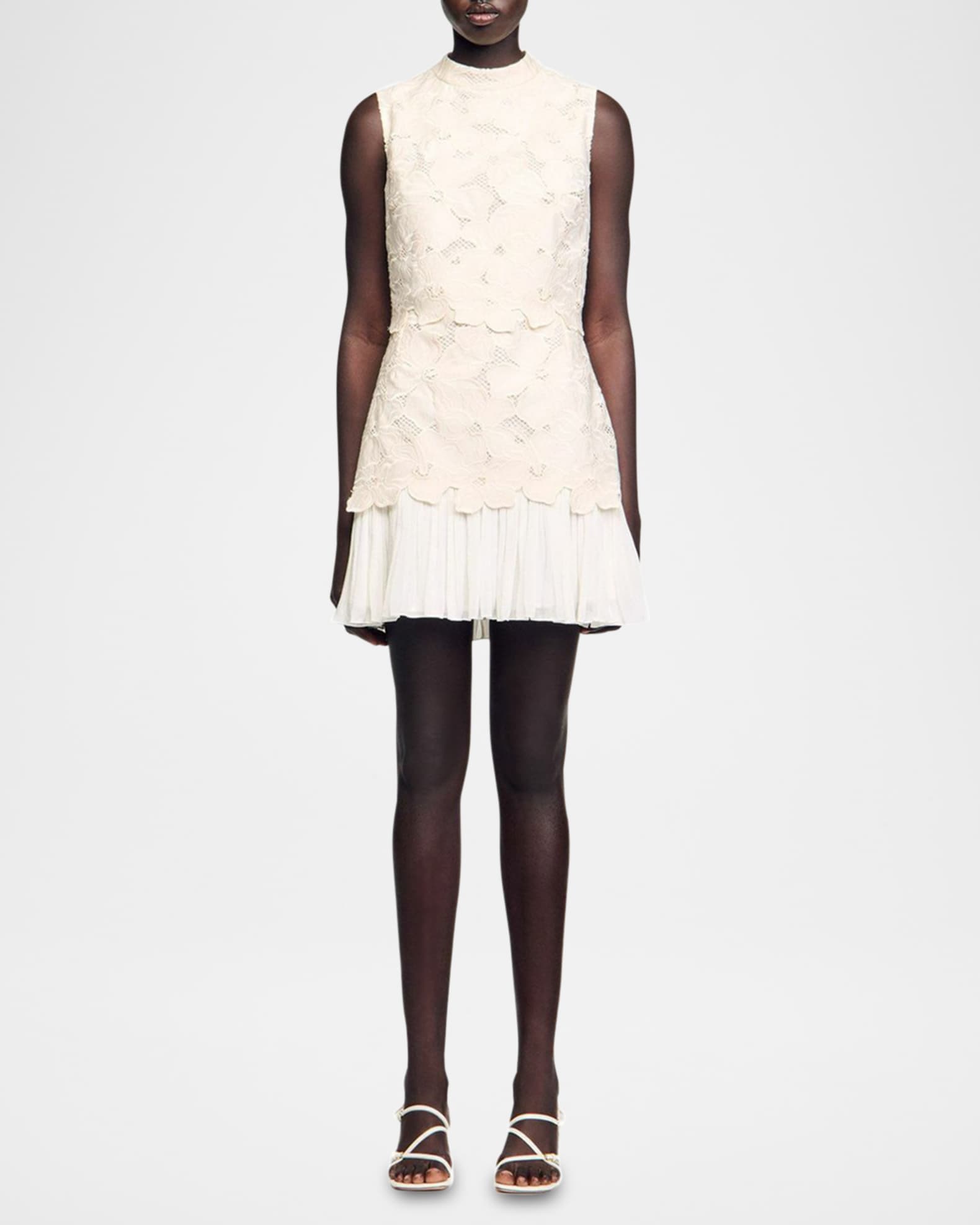 Sandro Johanna Floral Embroidered Mini Dress | Neiman Marcus