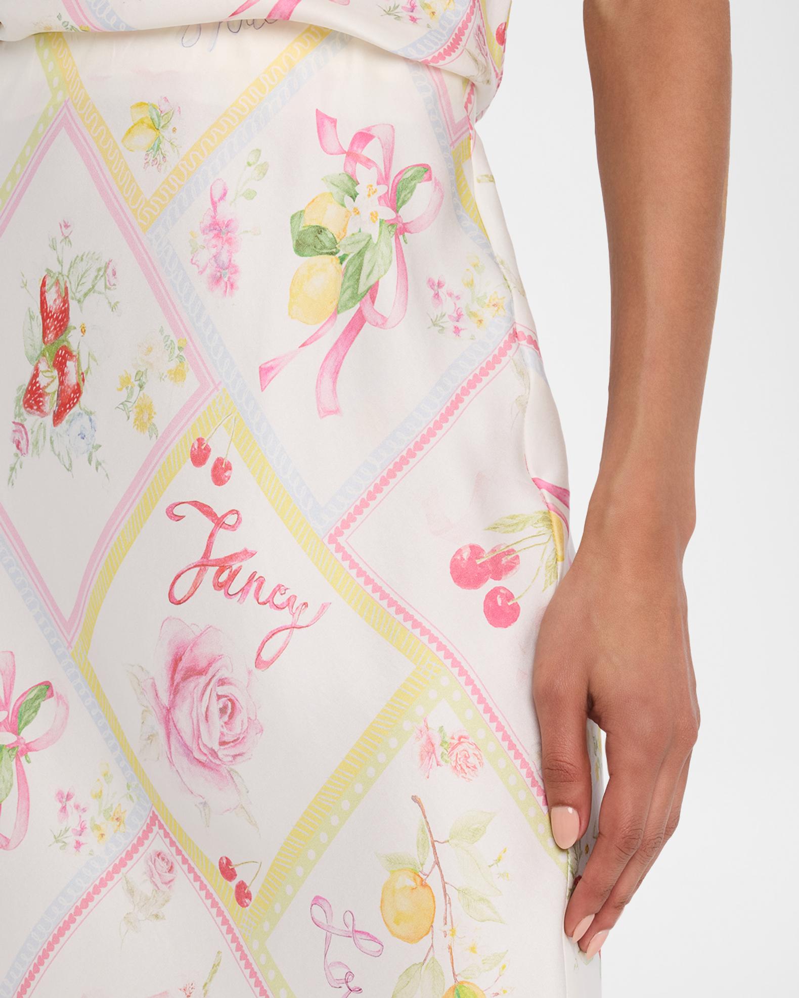 LoveShackFancy Castle Silky Fruit Print Midi Skirt | Neiman Marcus