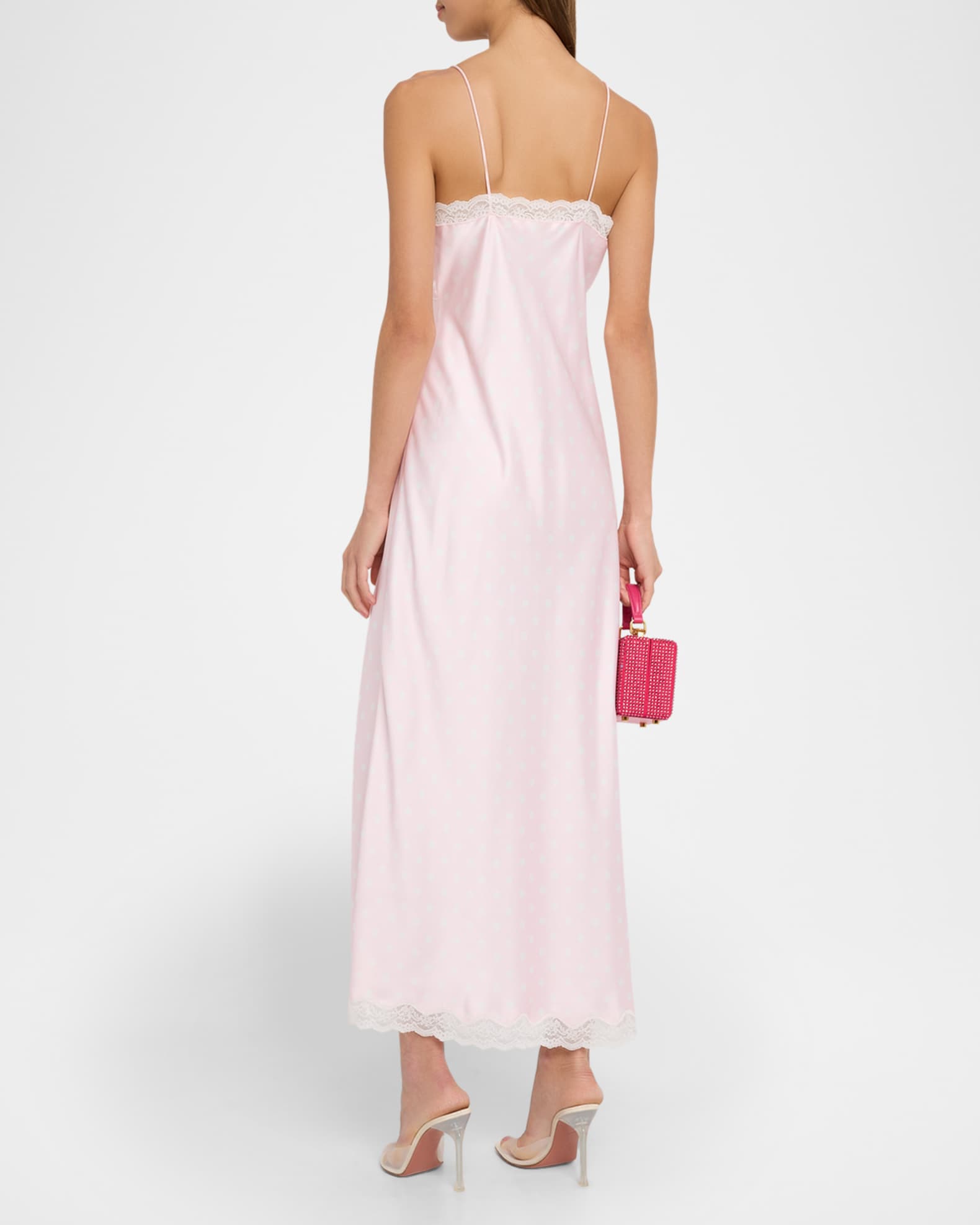 LoveShackFancy Manuela Satin Polka Dot Maxi Slip Dress | Neiman Marcus