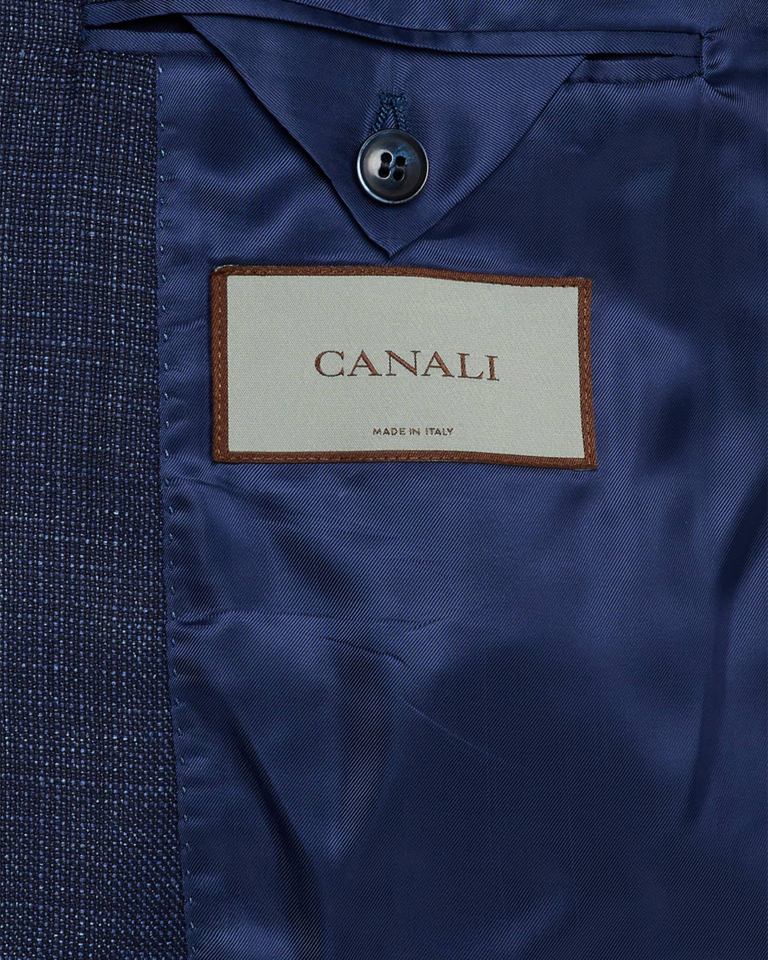 Canali Men's Textured Wool-Blend Notch Lapel Blazer | Neiman Marcus
