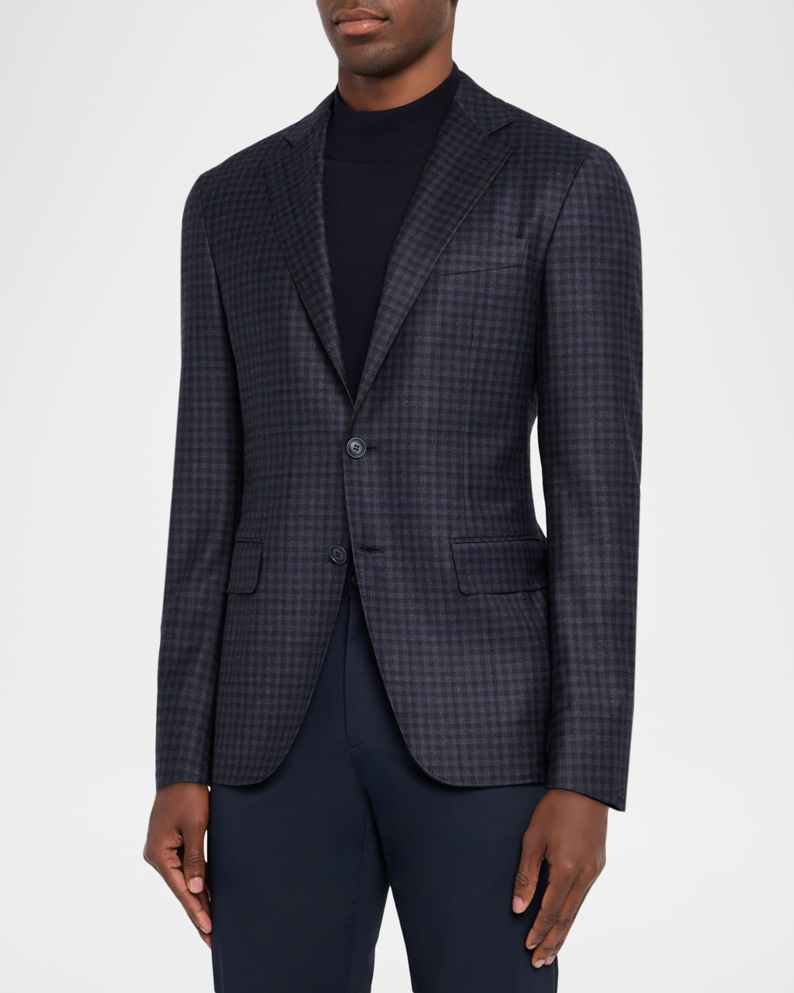 Canali Men's Gingham Wool Stretch Sport Coat | Neiman Marcus