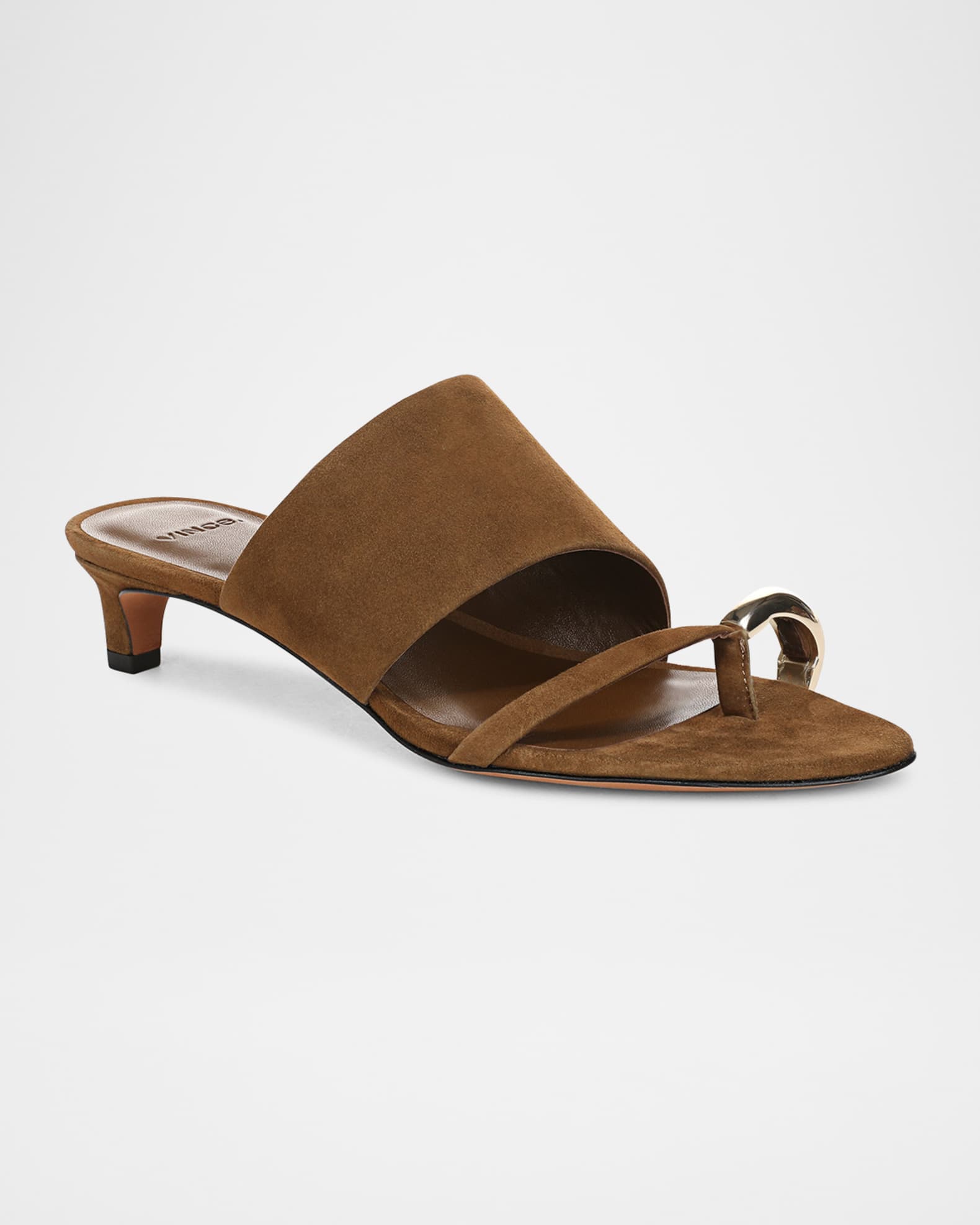 Vince Suzie Suede Kitten-Heel Sandals | Neiman Marcus