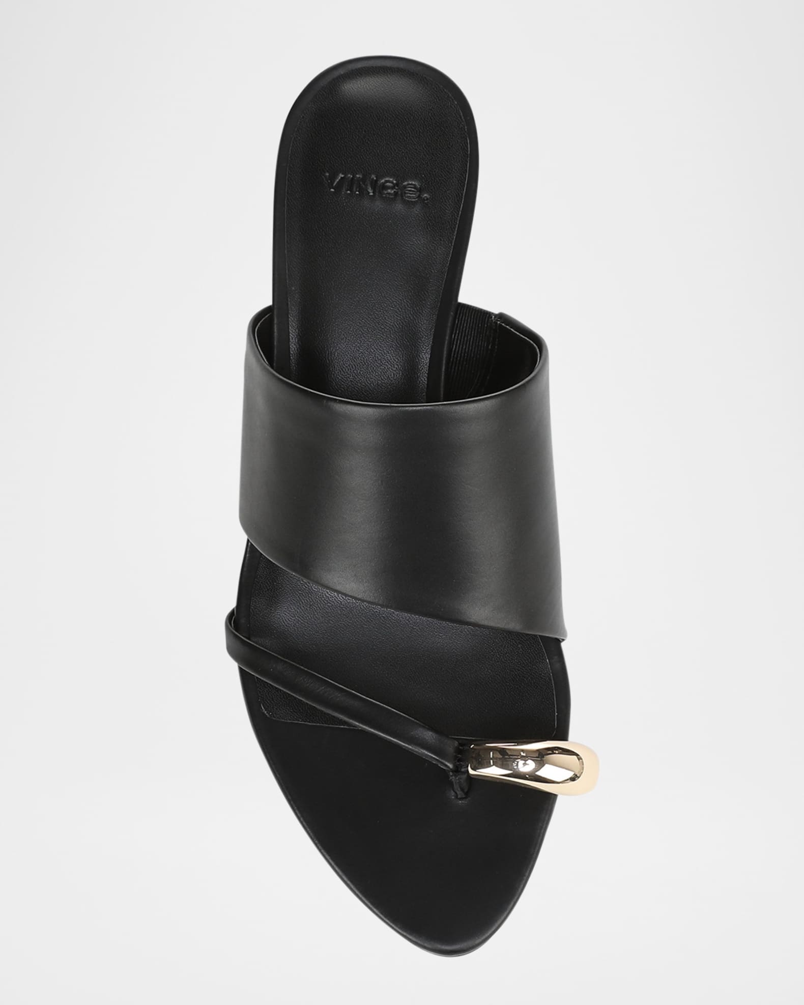 Vince Suzie Leather Kitten-Heel Sandals | Neiman Marcus