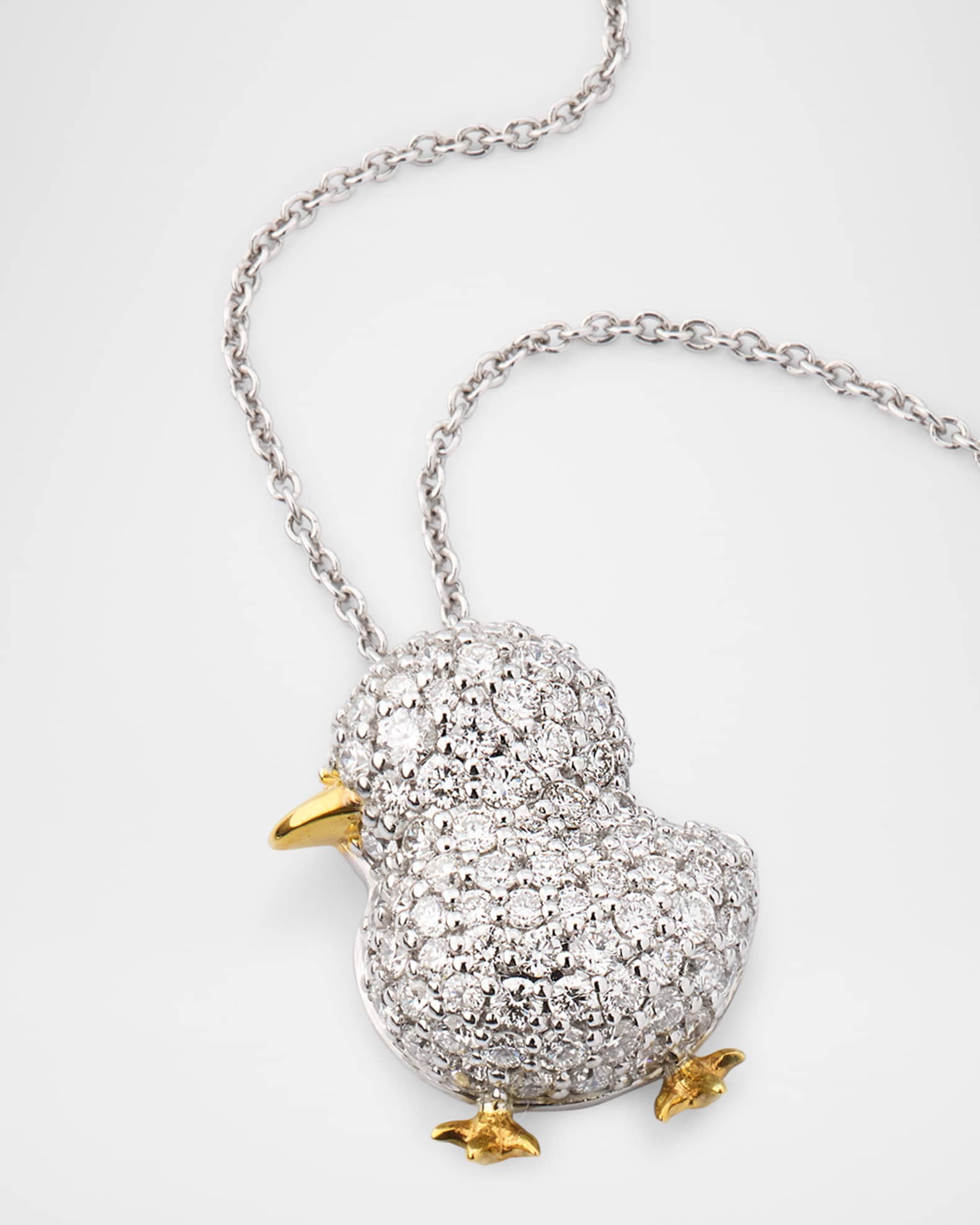 Roberto Coin 18K Gold Diamond Chick Pendant Necklace | Neiman Marcus