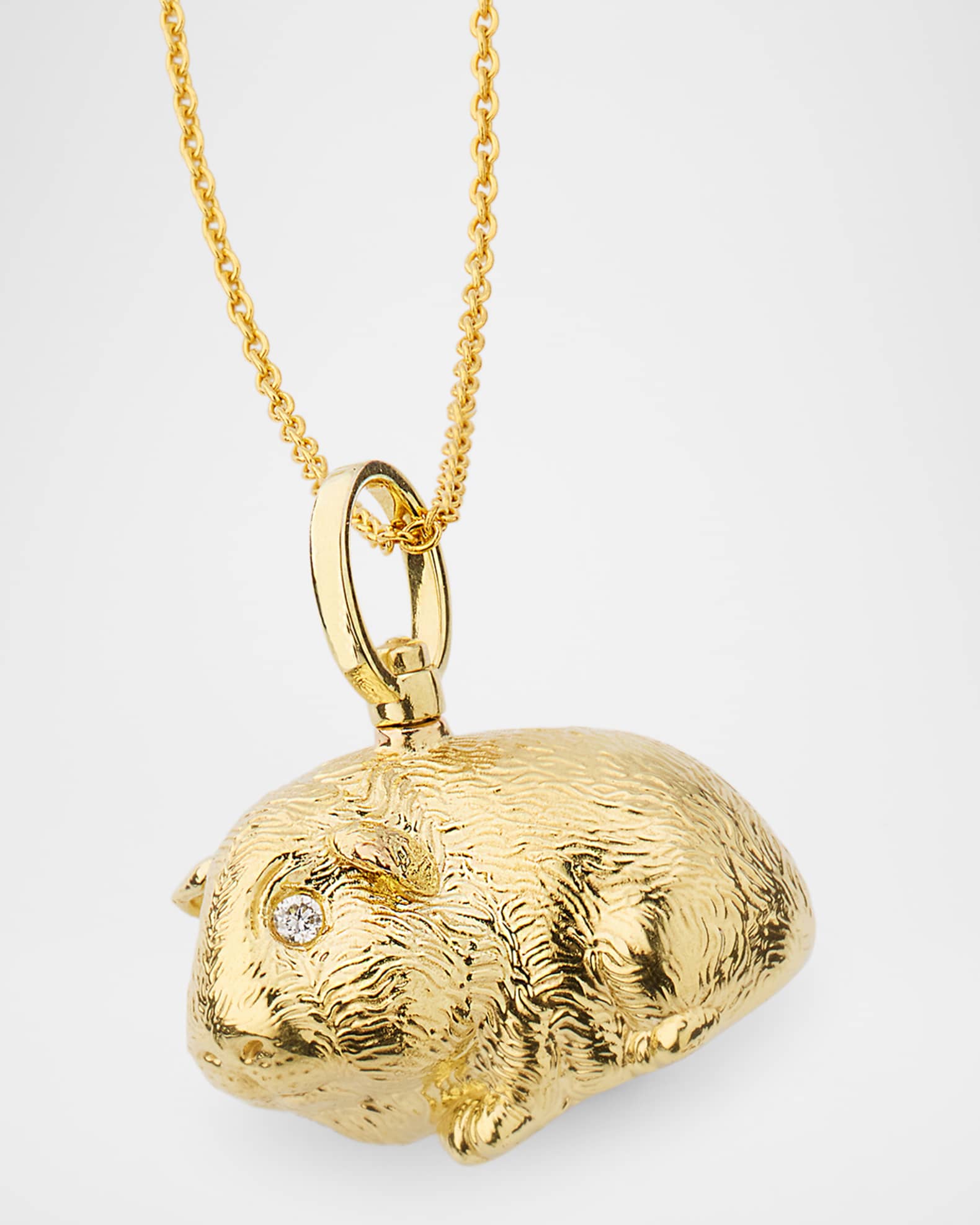 Roberto Coin 18K Yellow Gold Diamond Guinea Pig Pendant Necklace ...