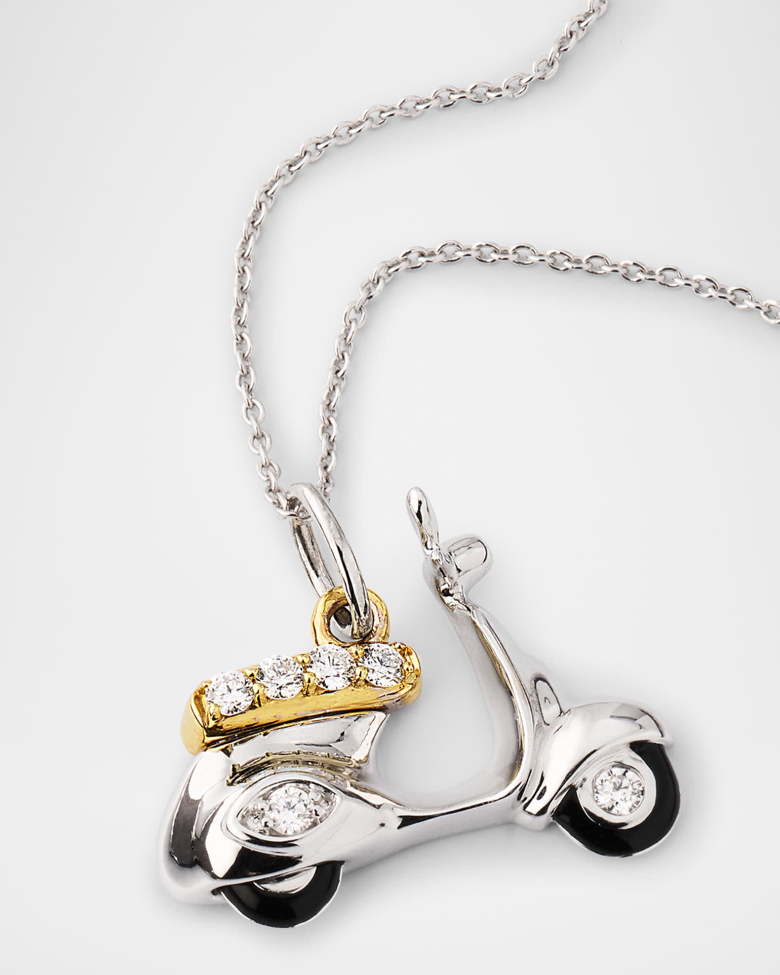 Roberto Coin 18K Gold Diamond Scooter Pendant Necklace | Neiman Marcus