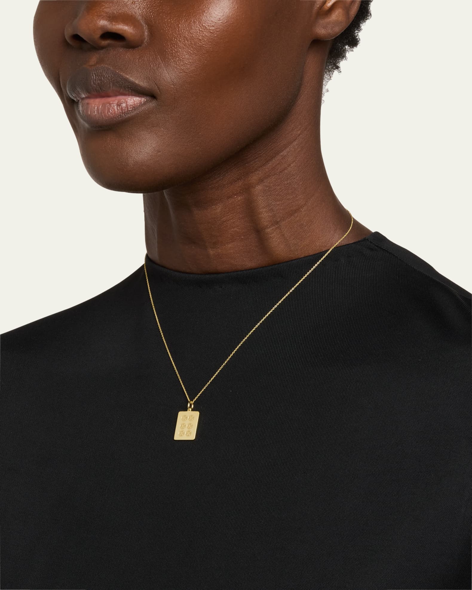 Roberto Coin 18K Gold Mahjong Six of Circles Tile Necklace | Neiman Marcus