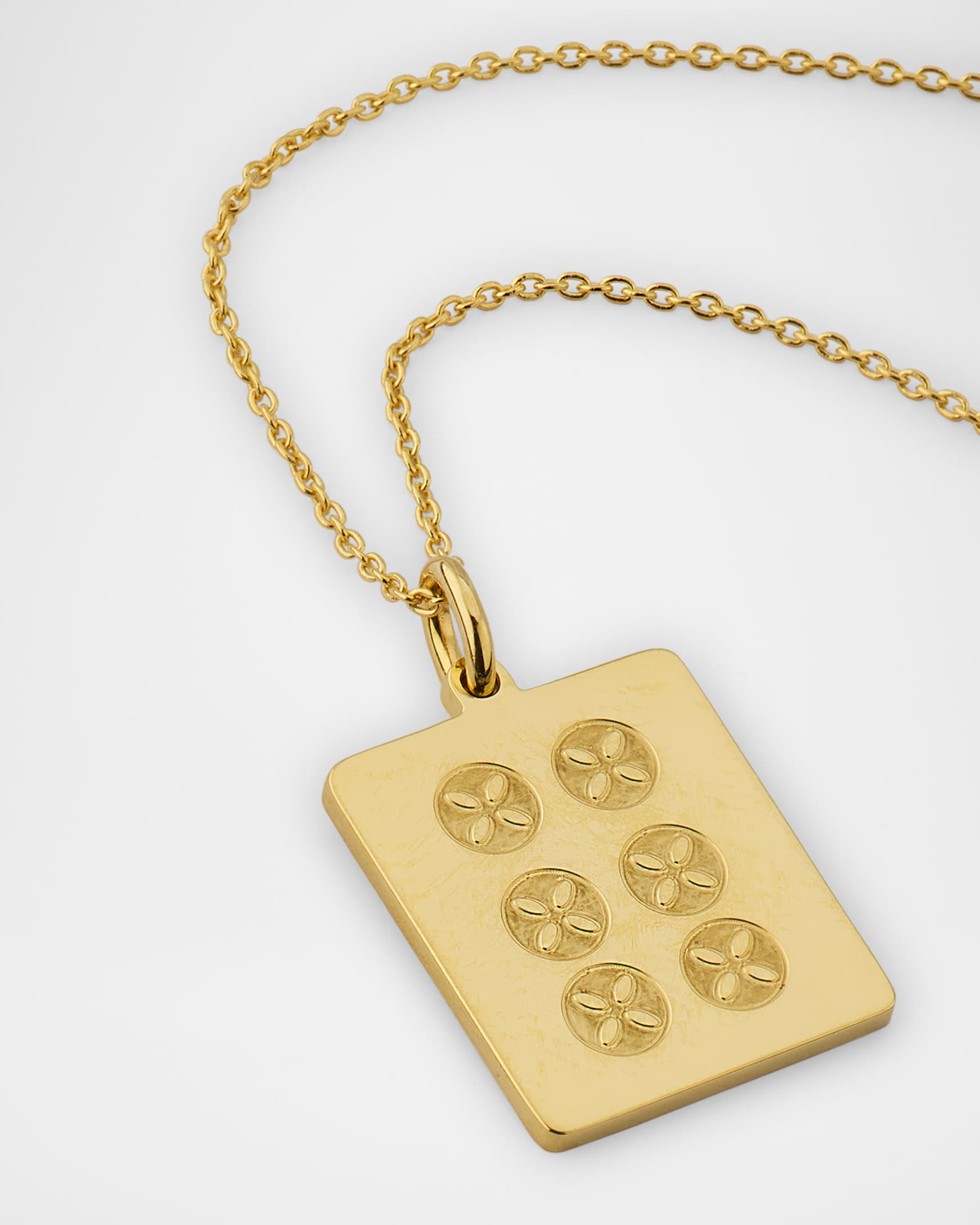 Roberto Coin 18K Gold Mahjong Six of Circles Tile Necklace | Neiman Marcus