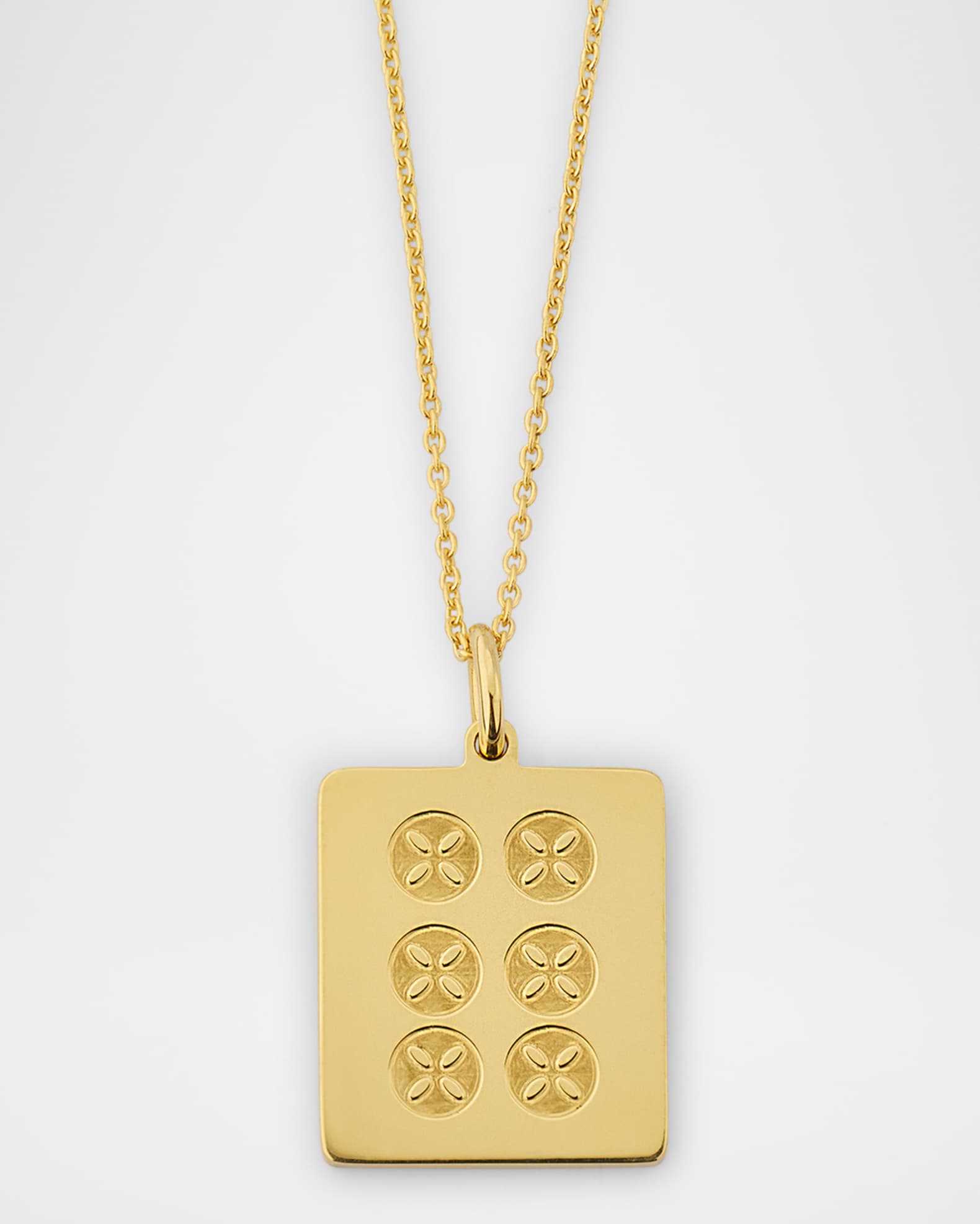 Roberto Coin 18K Gold Mahjong Six of Circles Tile Necklace | Neiman Marcus