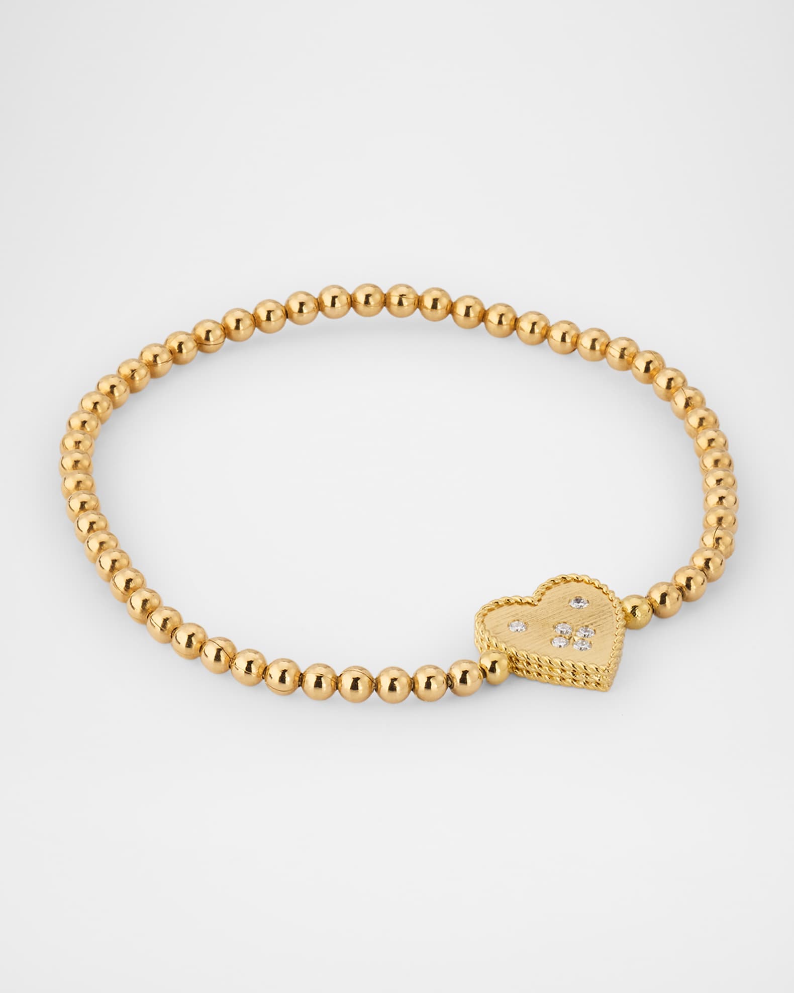 Roberto Coin 18K Yellow Gold Petit Venetian Princess Diamond Heart and ...