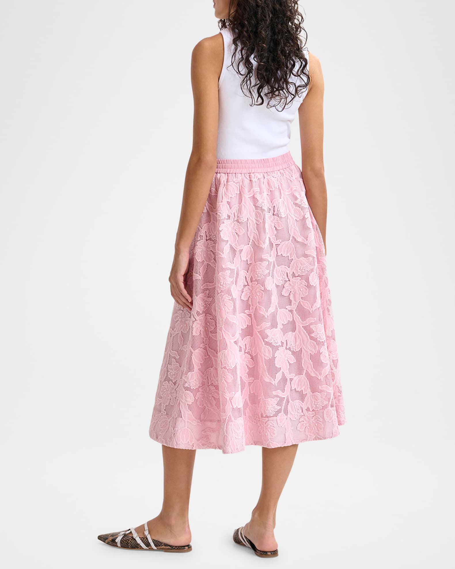 Essentiel Antwerp Heast Floral-Embroidered Midi Skirt | Neiman Marcus