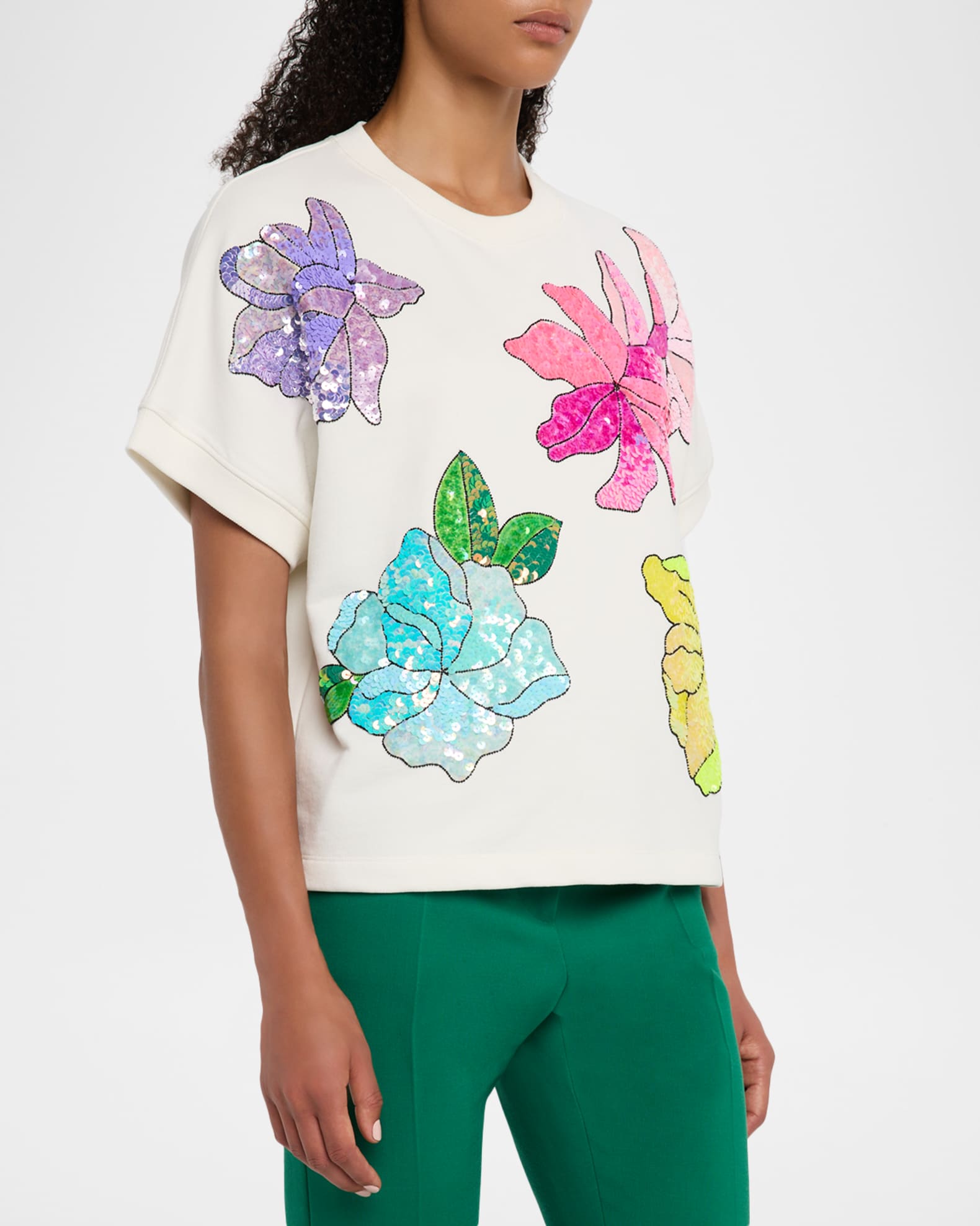 Essentiel Antwerp Horaly Flower Embellished Top | Neiman Marcus