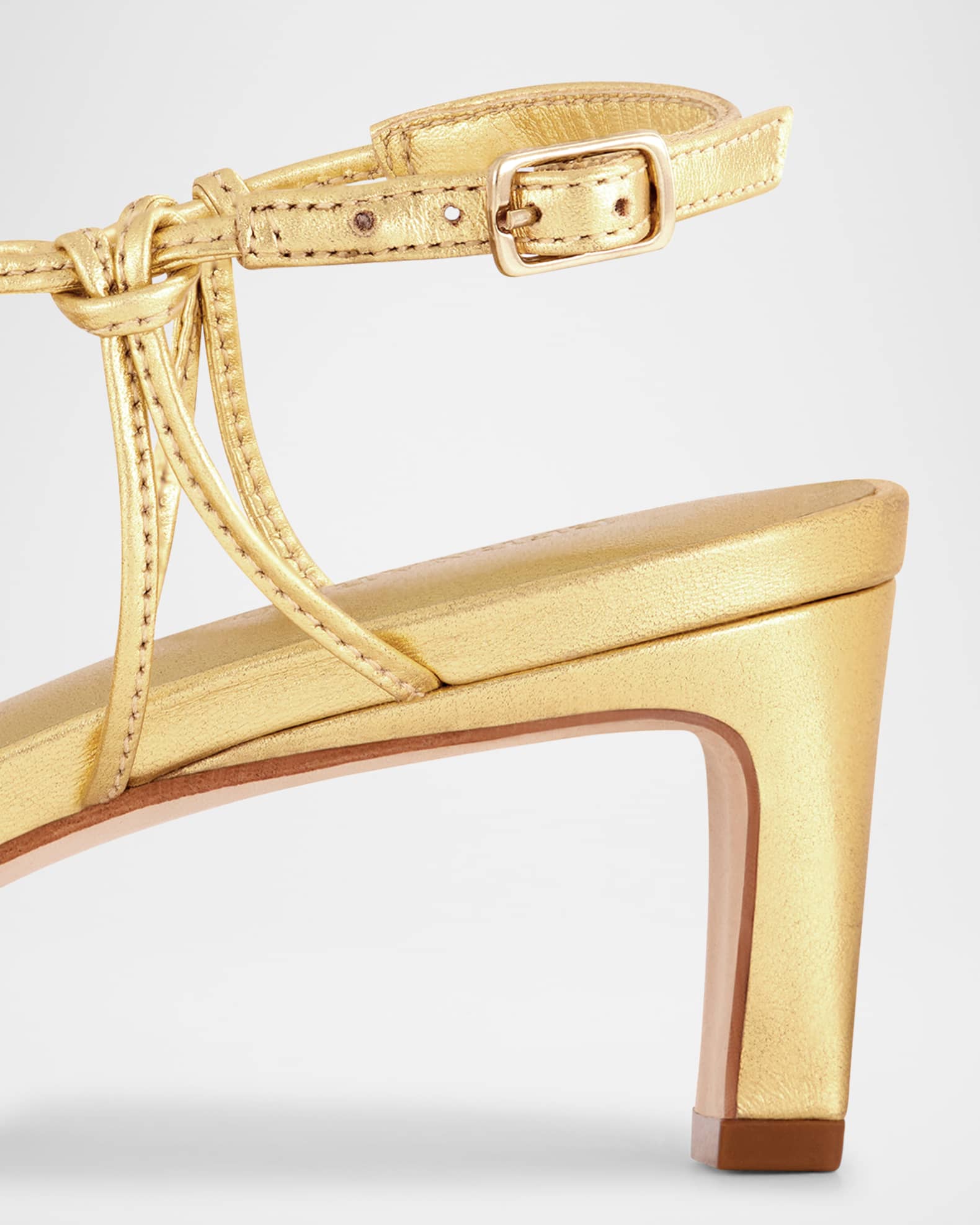 Bernardo Strappy Metallic Kitten Slingback Sandals | Neiman Marcus