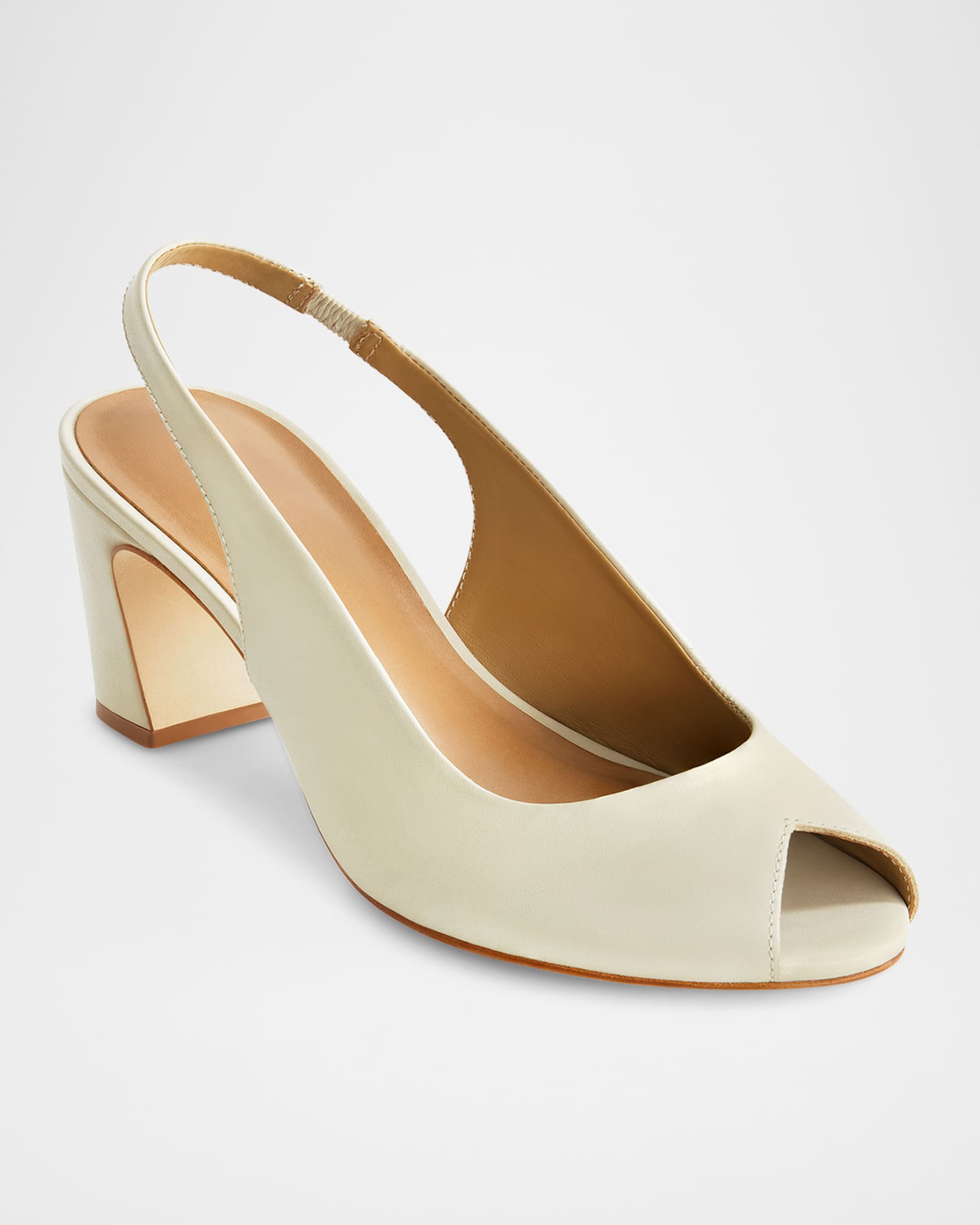 Bernardo Leather Peep-Toe Slingback Pumps | Neiman Marcus