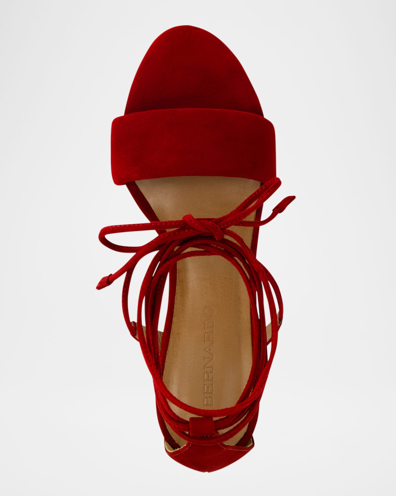 Bernardo Suede Ankle-Wrap Block Sandals | Neiman Marcus