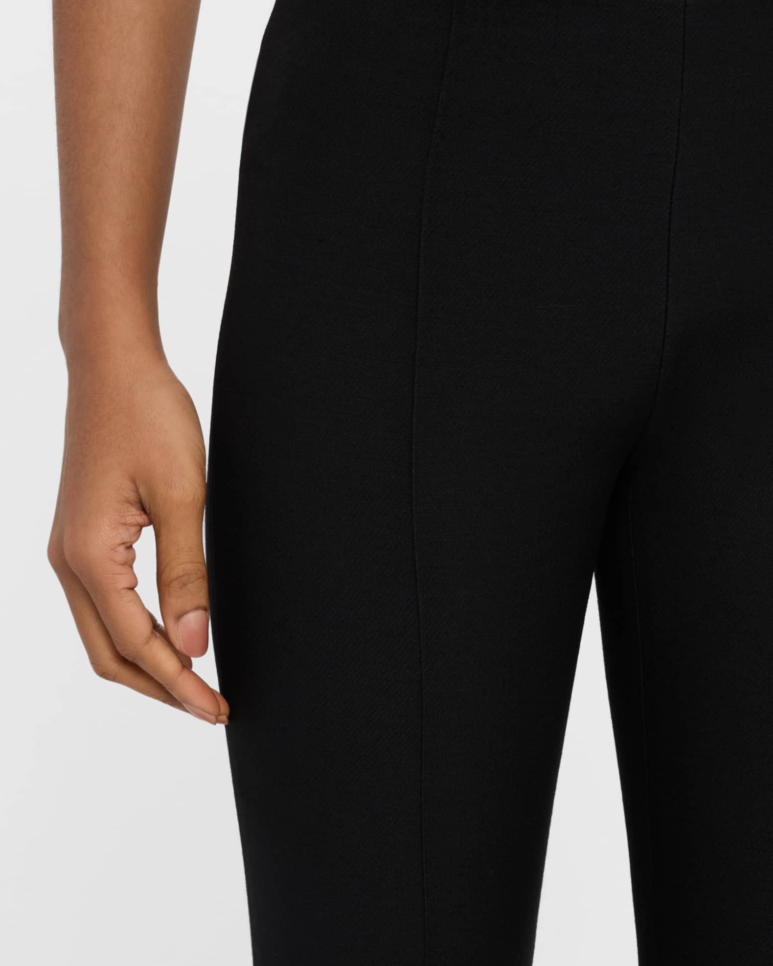 Amir Taghi Lisa Pintuck Slit-Hem Skinny Ankle Pants | Neiman Marcus