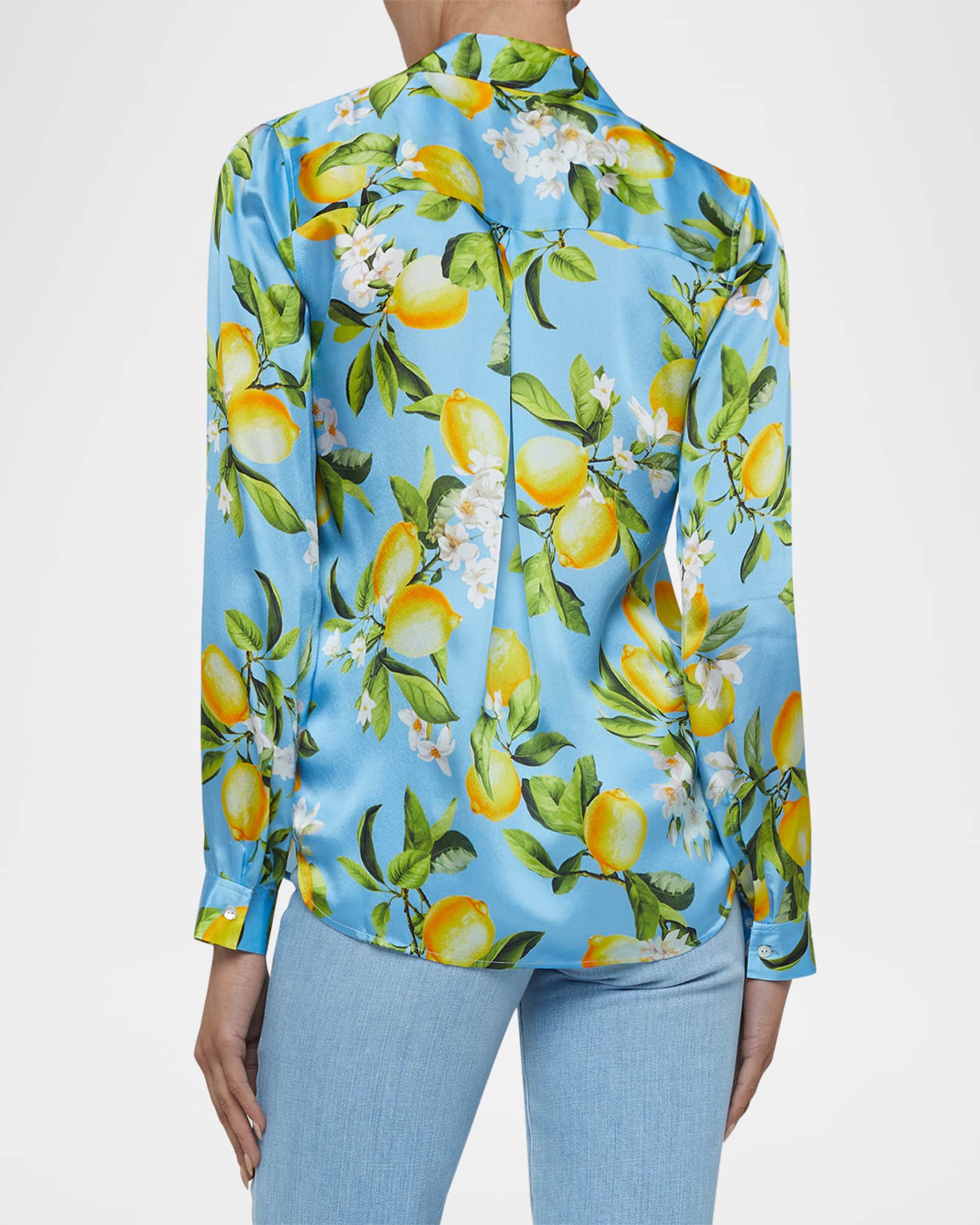 L'Agence Floral Lemon Tyler Silk Blouse | Neiman Marcus
