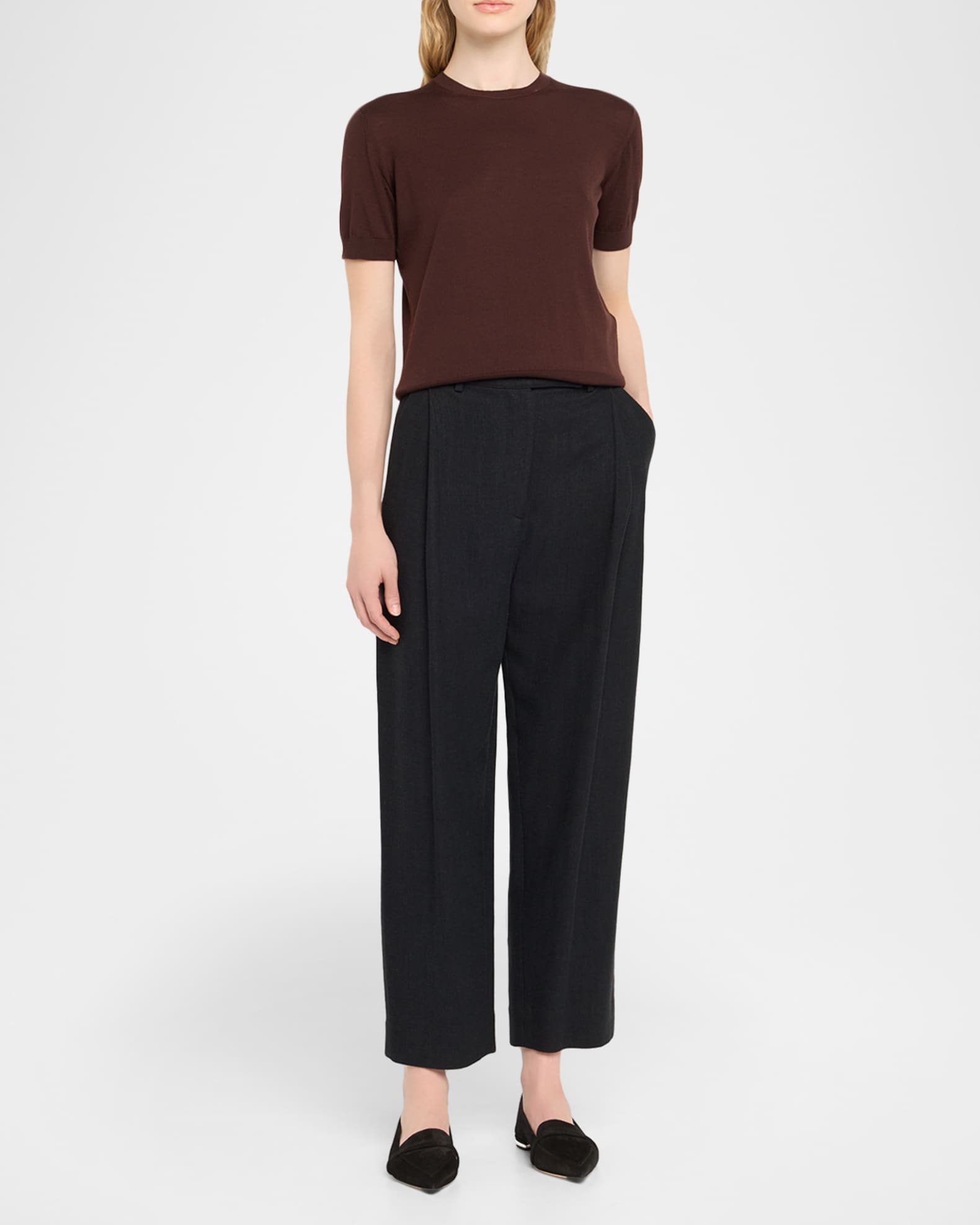 Malone Souliers Dora Suede Pointed-Toe Loafers | Neiman Marcus