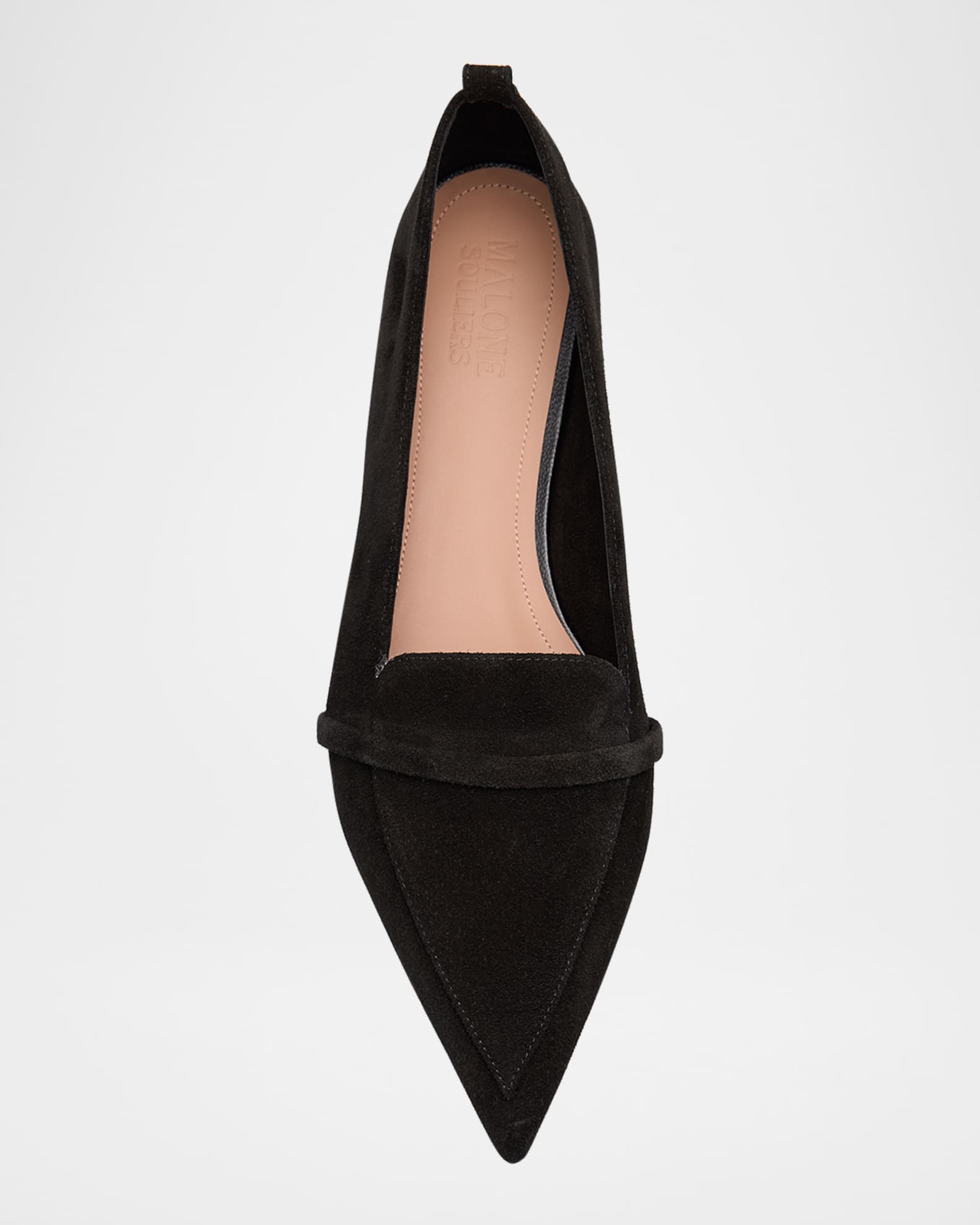 Malone Souliers Dora Suede Pointed-Toe Loafers | Neiman Marcus