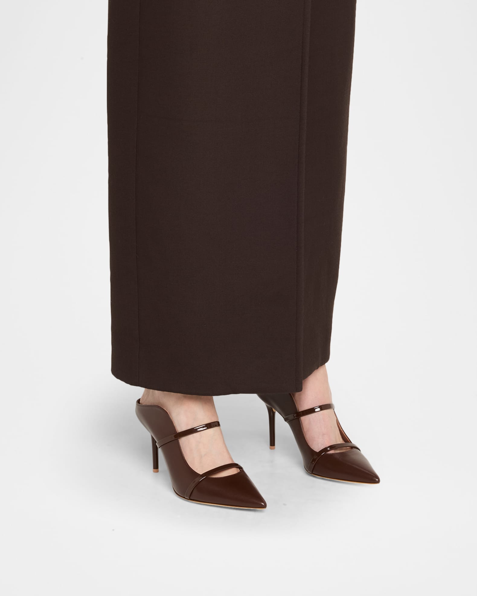 Malone Souliers Maureen Nappa Leather Mules with Double Patent Straps ...