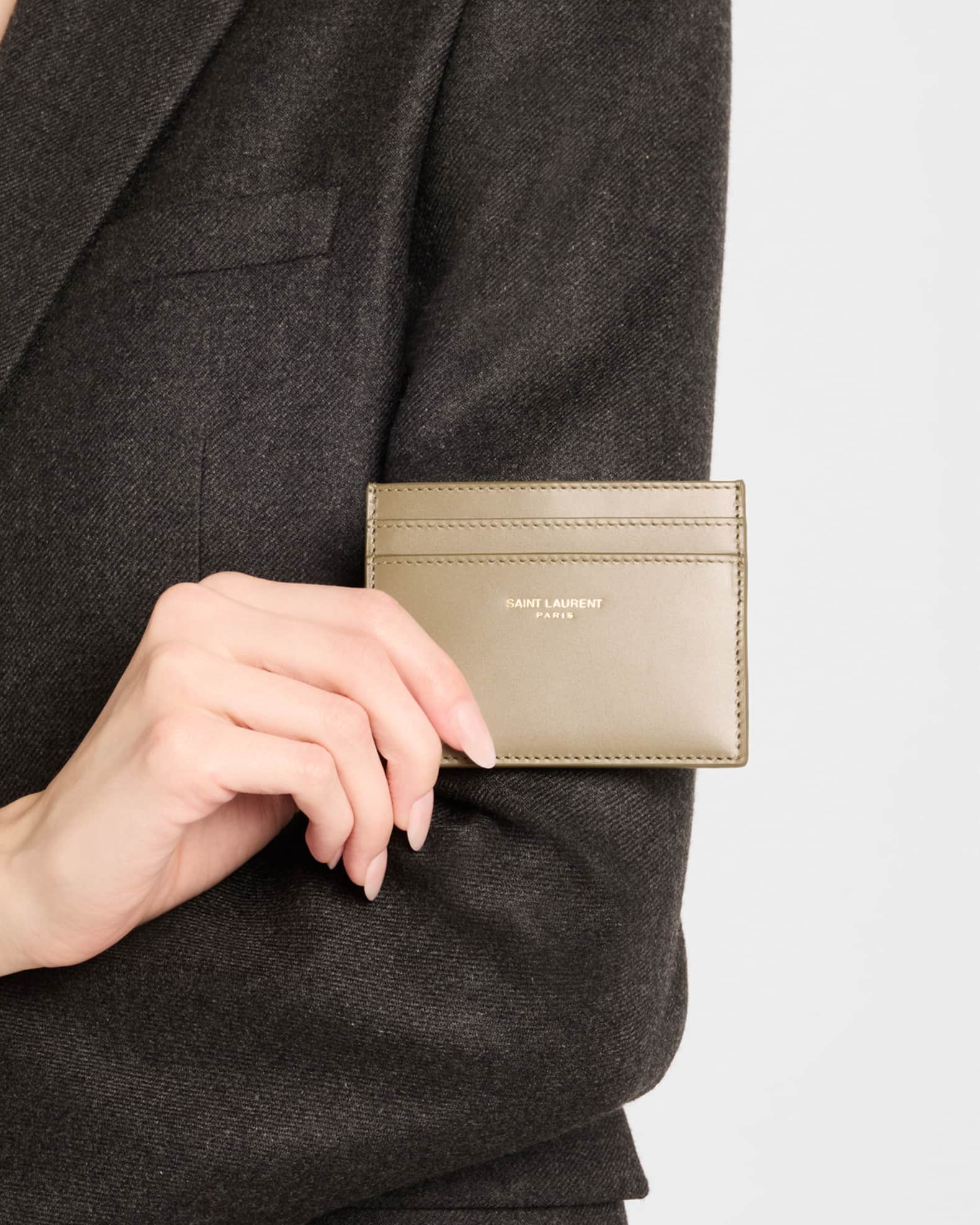 Saint Laurent YSL Card Case in Calf Leather | Neiman Marcus