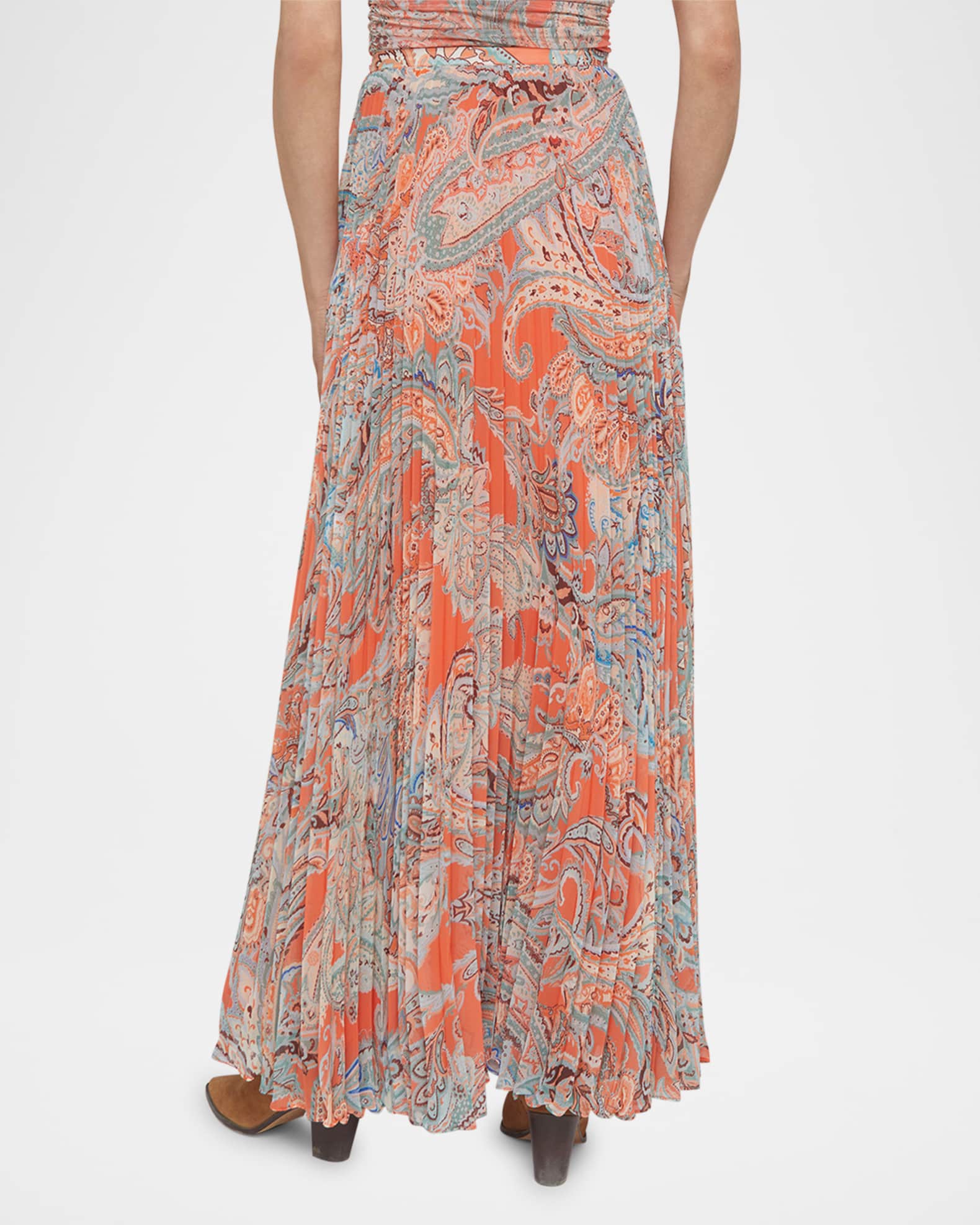 L'Agence Torin Pleated Maxi Skirt | Neiman Marcus