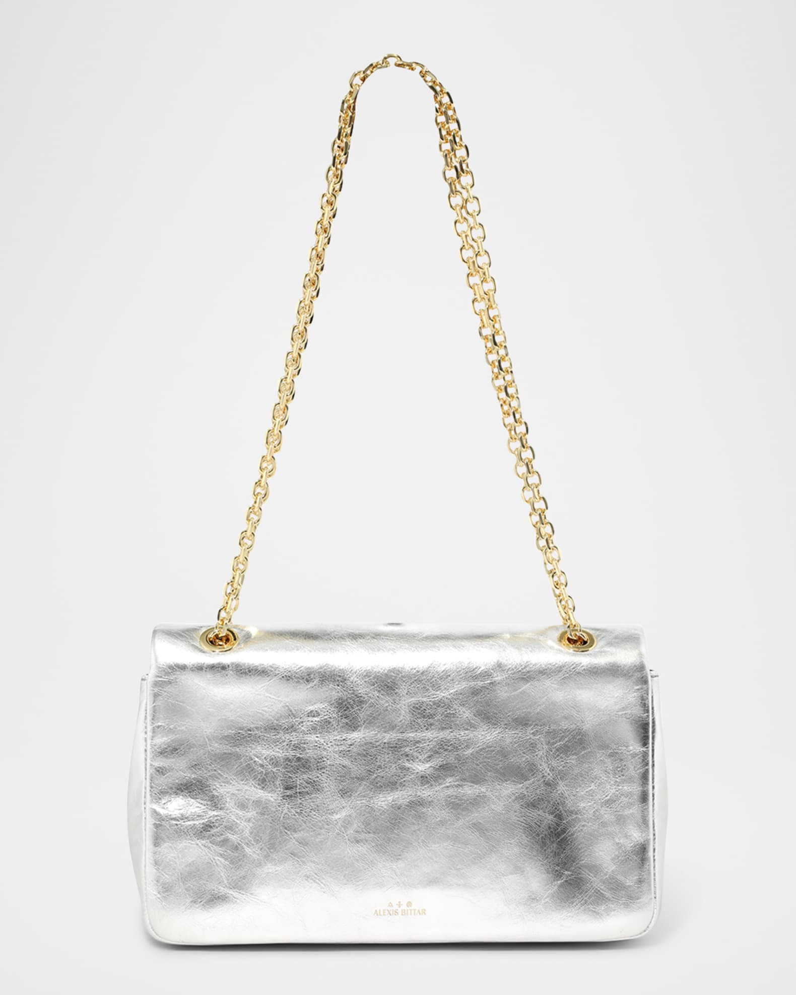 Alexis Bittar The Angular Metallic Leather Shoulder Bag | Neiman Marcus